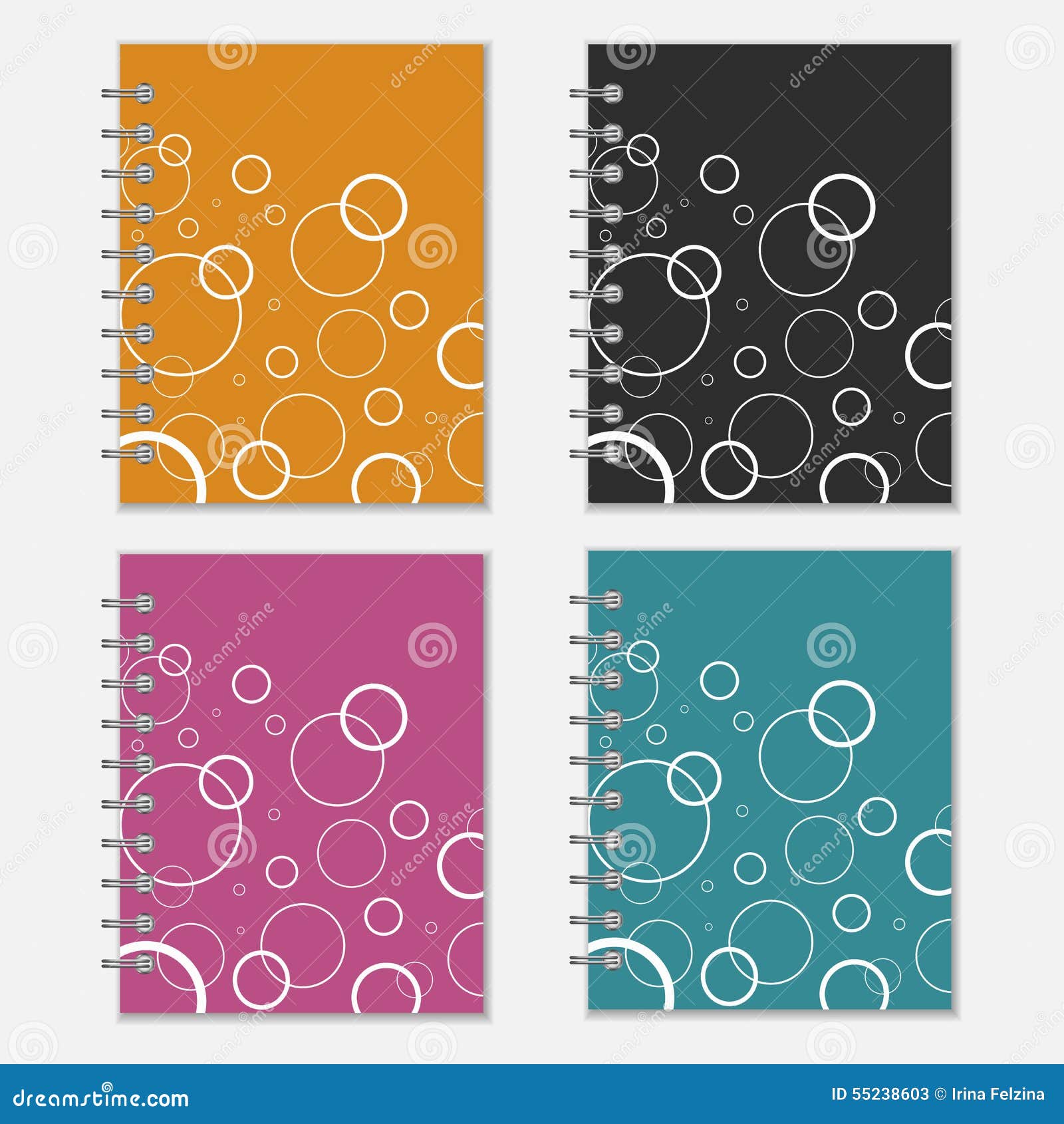 Set of Four Colorful Notebook Covers with White Stock Vector ...
