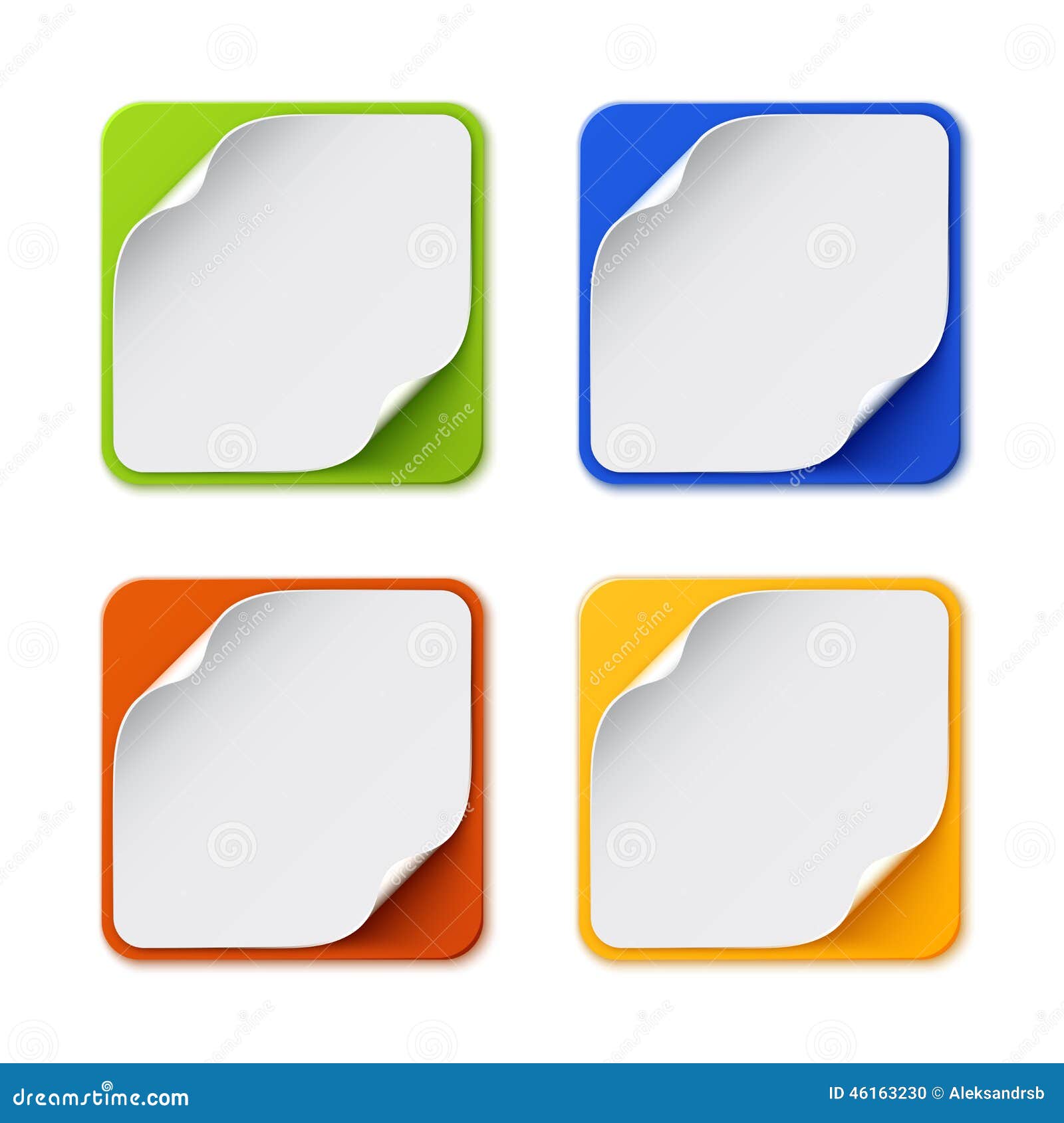 Set of Four Colorful Square Banners Stock Vector - Illustration of bend ...