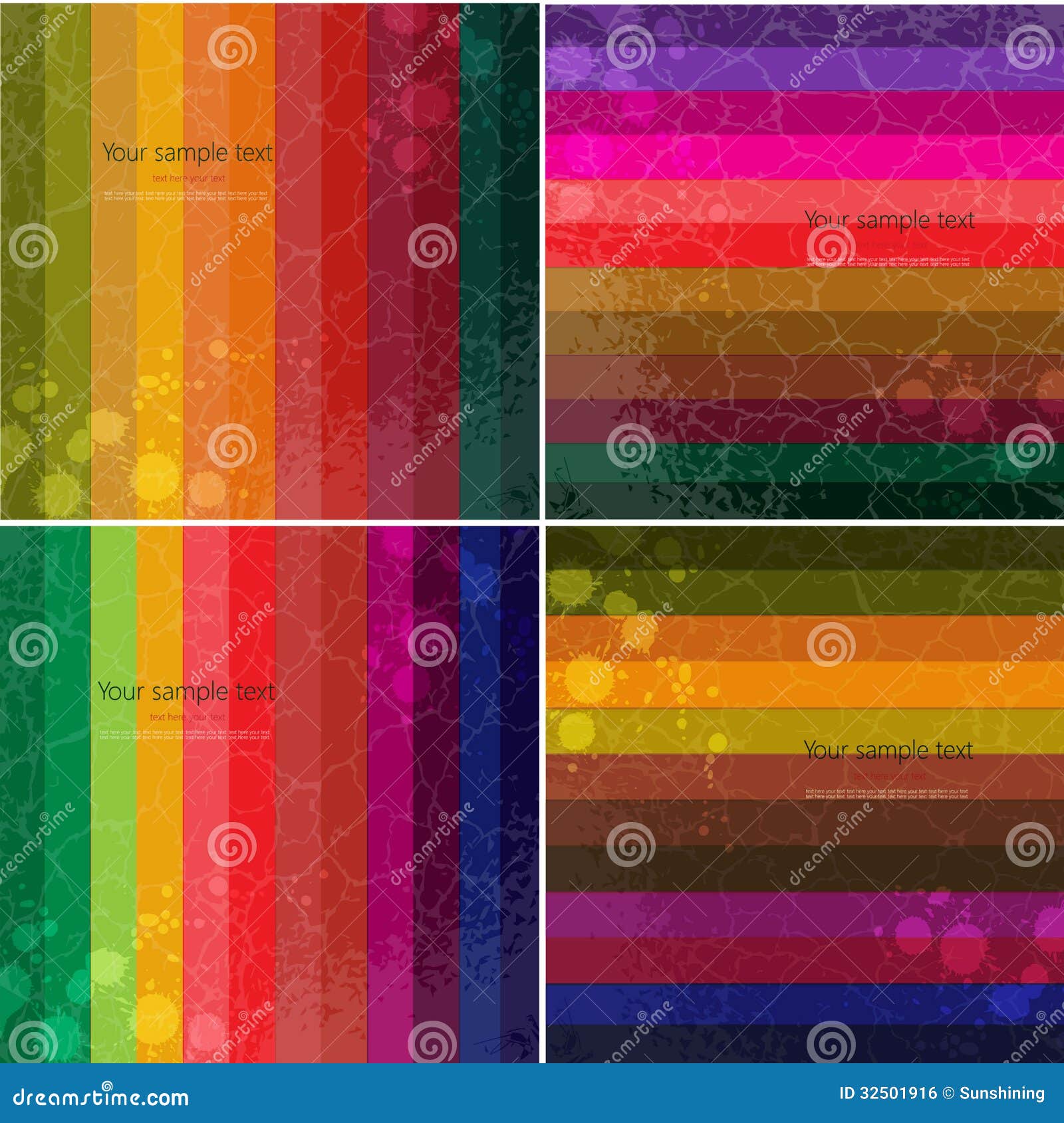 Set of Four Colourful Line Background. Stock Vector - Illustration of ...