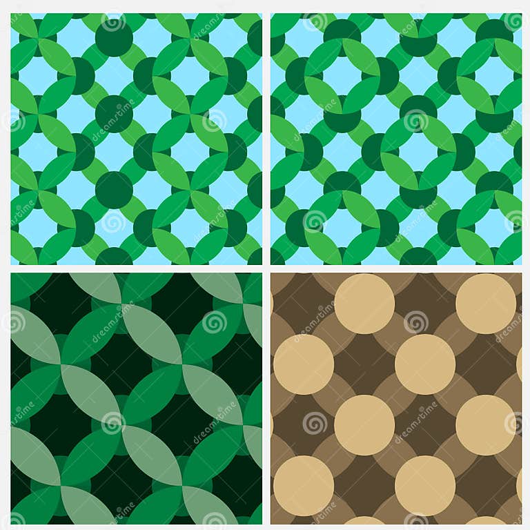 Set of Four Cross Oval Pattern Stock Vector - Illustration of wallpaper ...