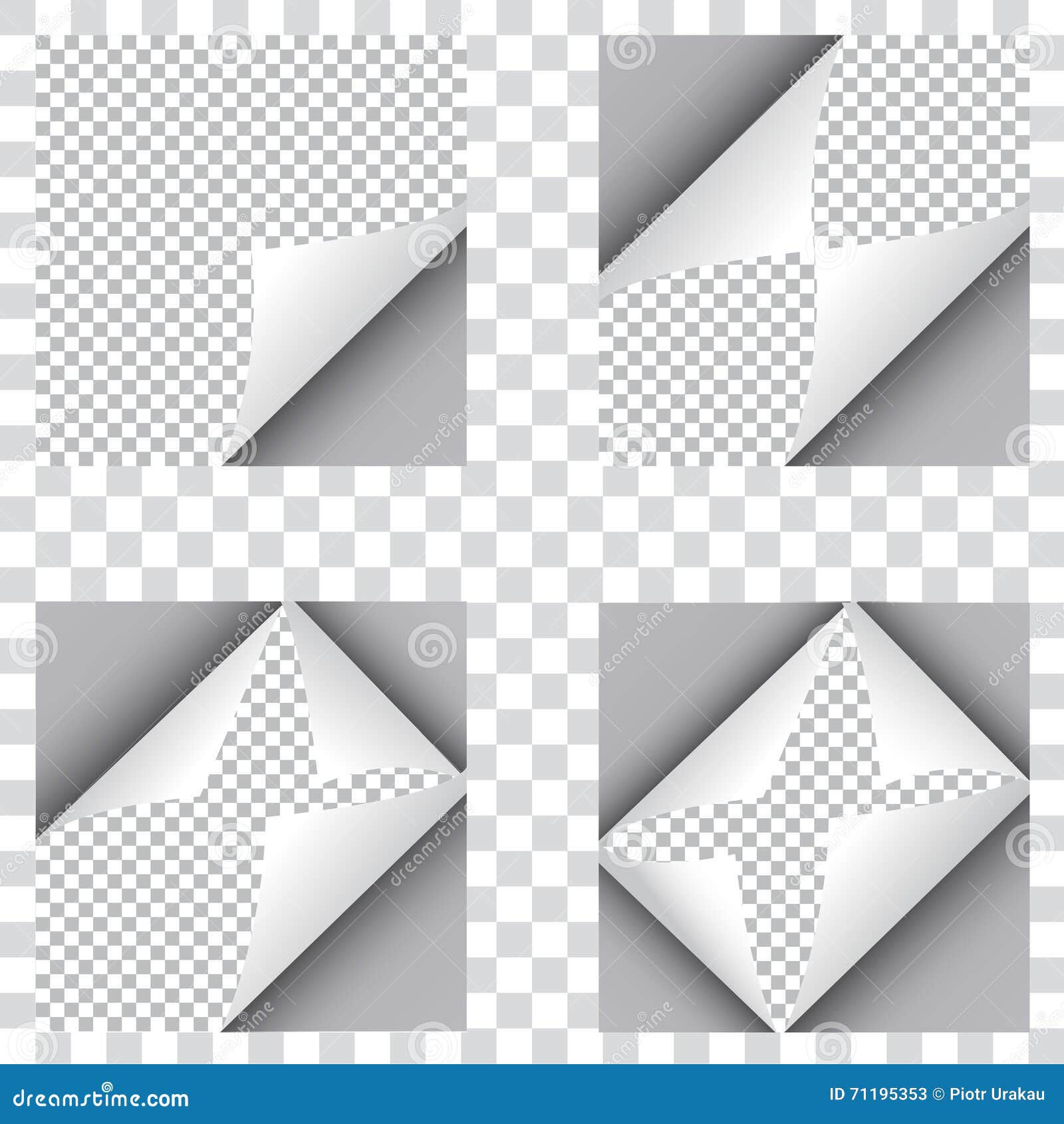 Set of four curl papers stock vector. Illustration of coil - 71195353