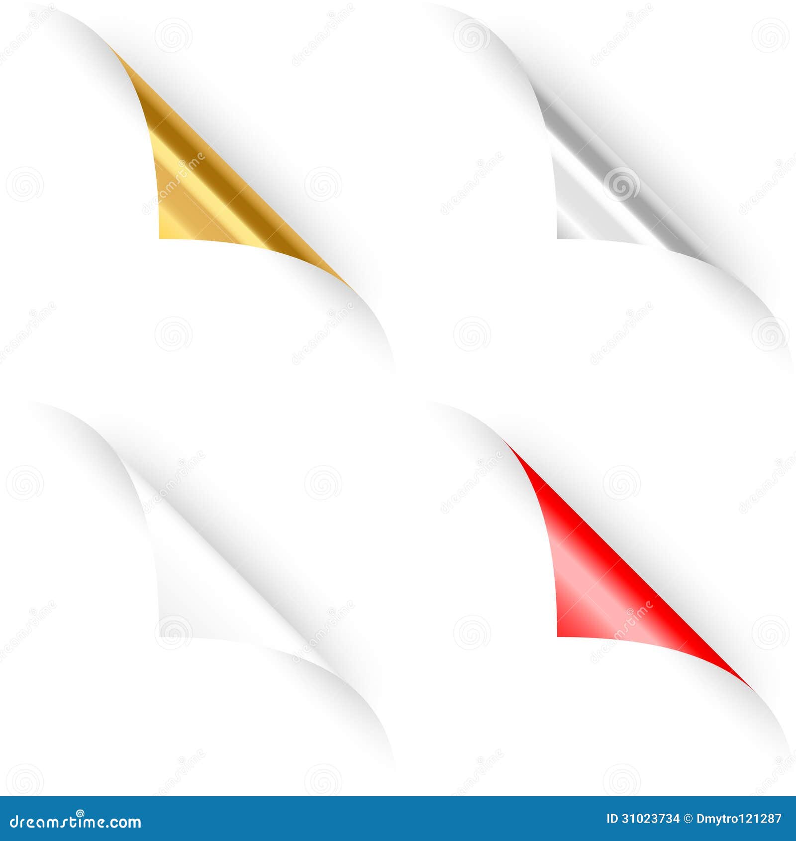 Set Four Curled Paper Corners Stock Illustrations – 27 Set Four Curled ...