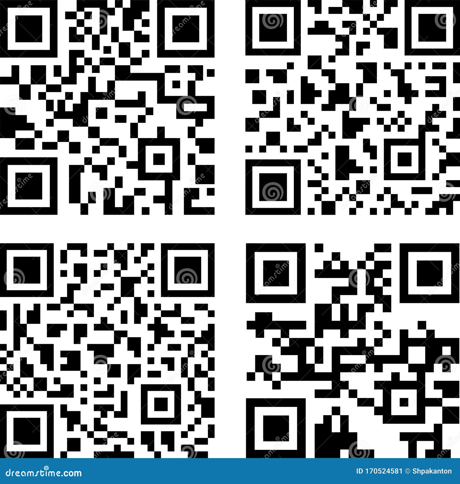 Set of Four 2D Barcodes, Qr-codes. Vector Illustration Stock ... Set of Four 2D Barcodes, Qr-codes. Vector Illustration Stock ...
