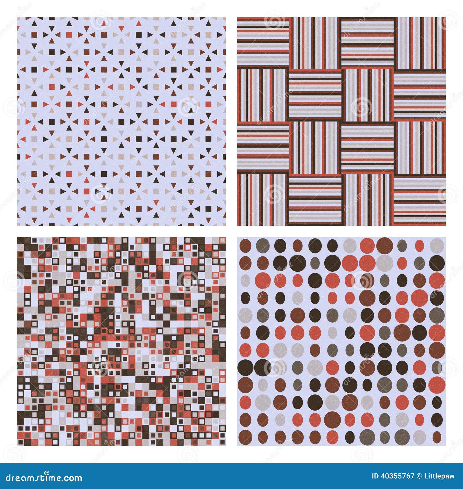 Set of Four Decorative Retro Seamless Patterns Stock Vector ...