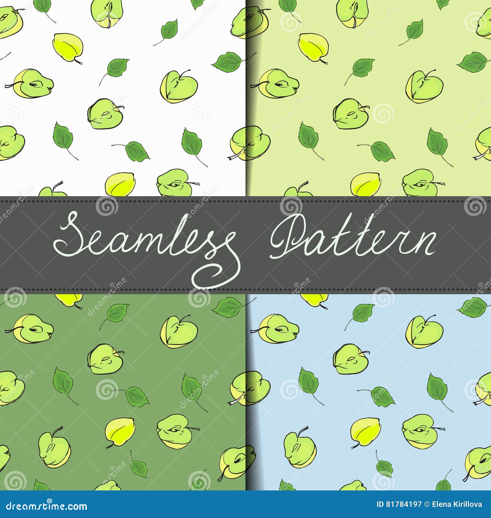 A Set of Four Different Color Patterns Seamless Stock Vector ...