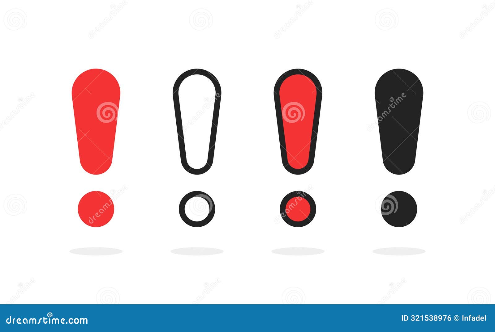 Set Of Different Exclamation Mark Signs Cartoon Vector | CartoonDealer ...