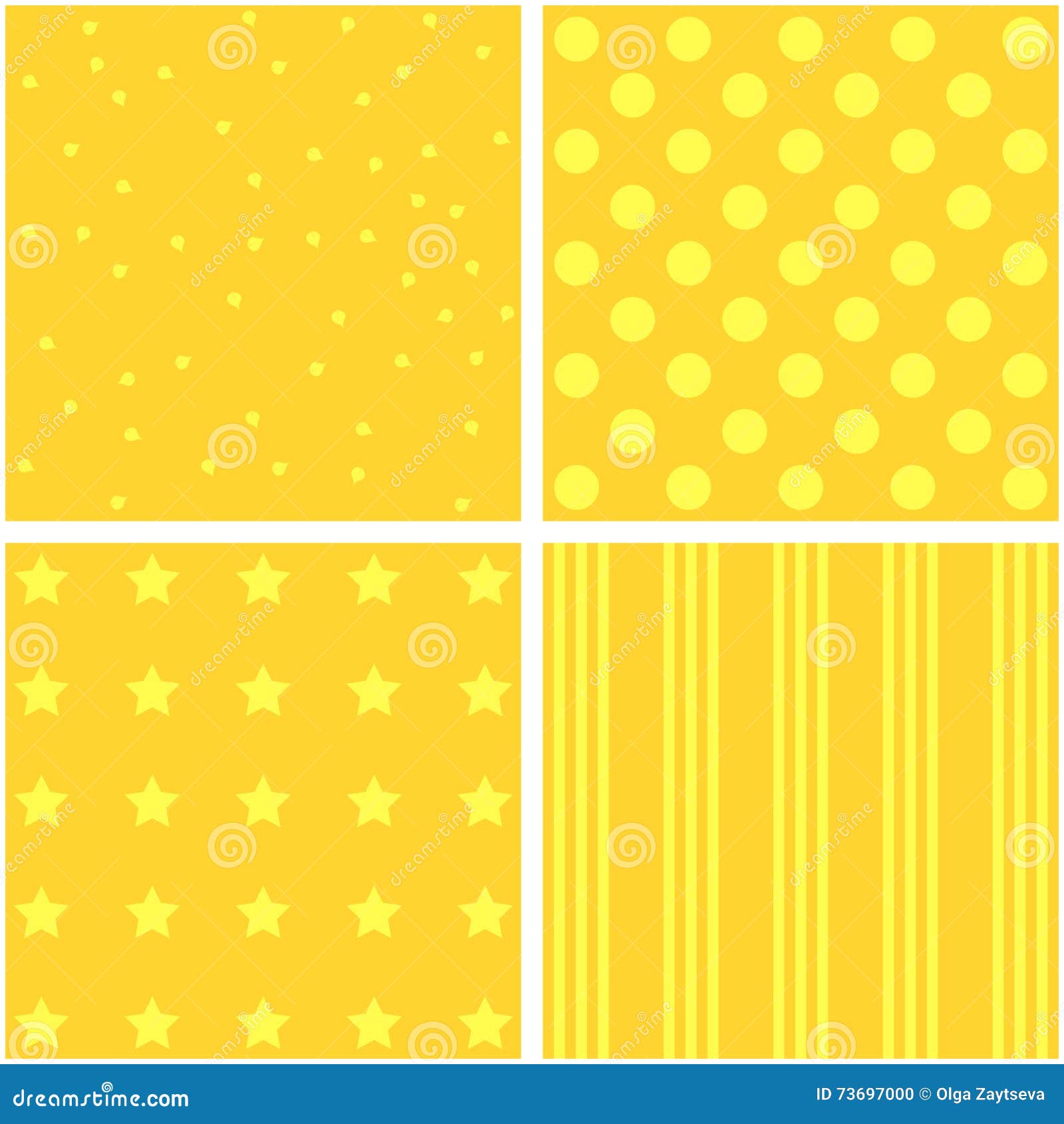 Set of Four Different Pattern Stock Illustration - Illustration of ...