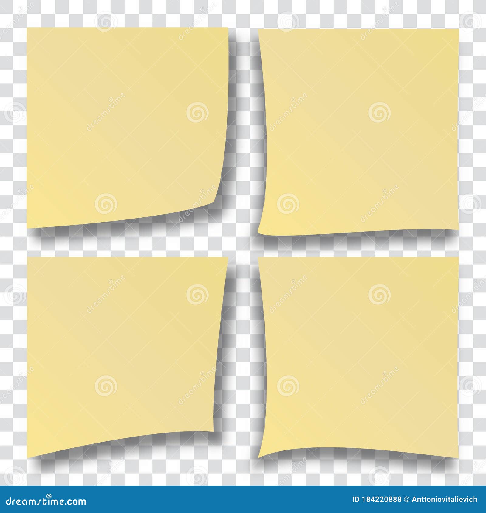 Set Different Stickers.Four Office Sticky With Colorful Buttons Stock ...