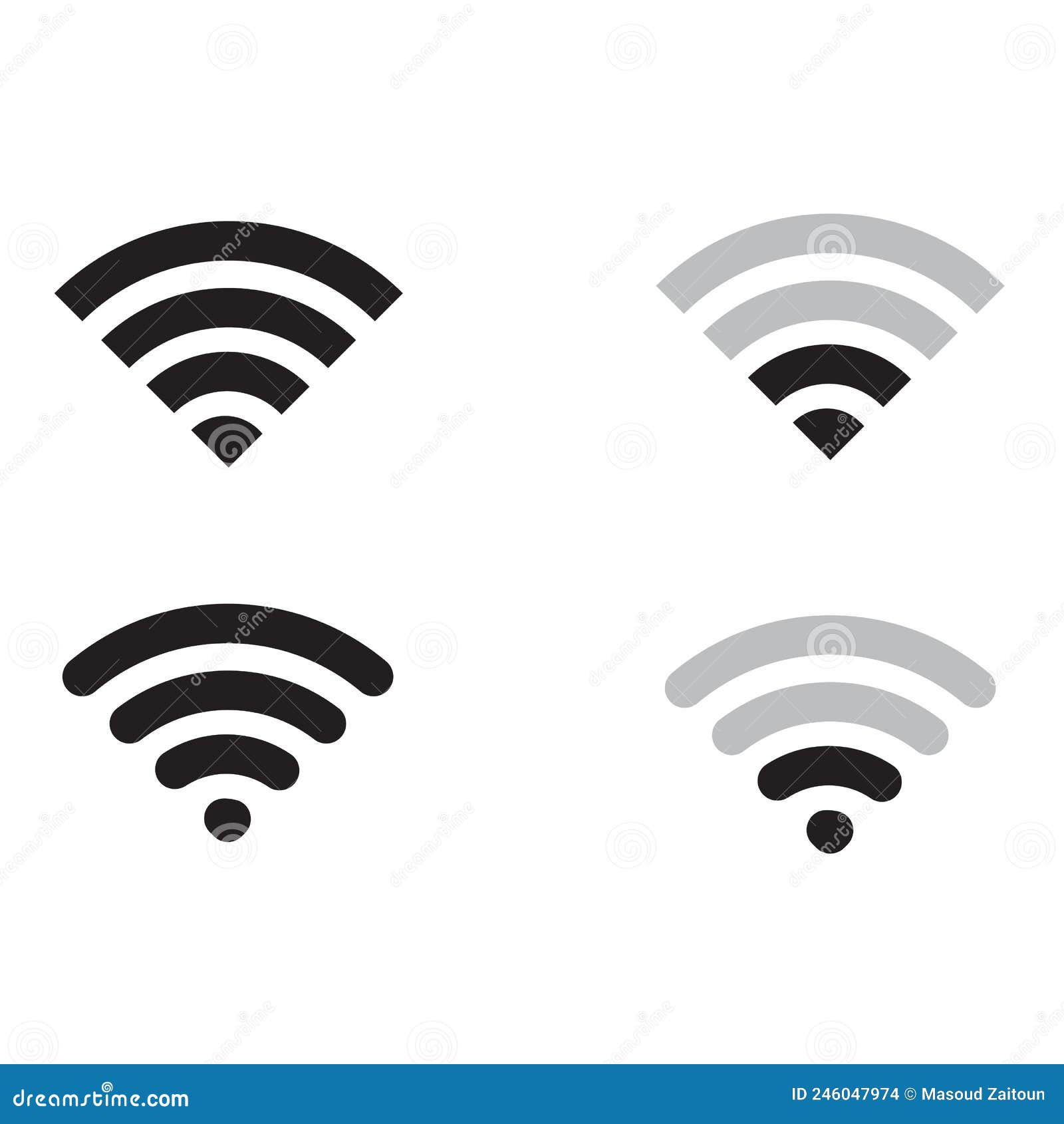 Set of Four Different Wireless and Icons for Design Stock Vector ...