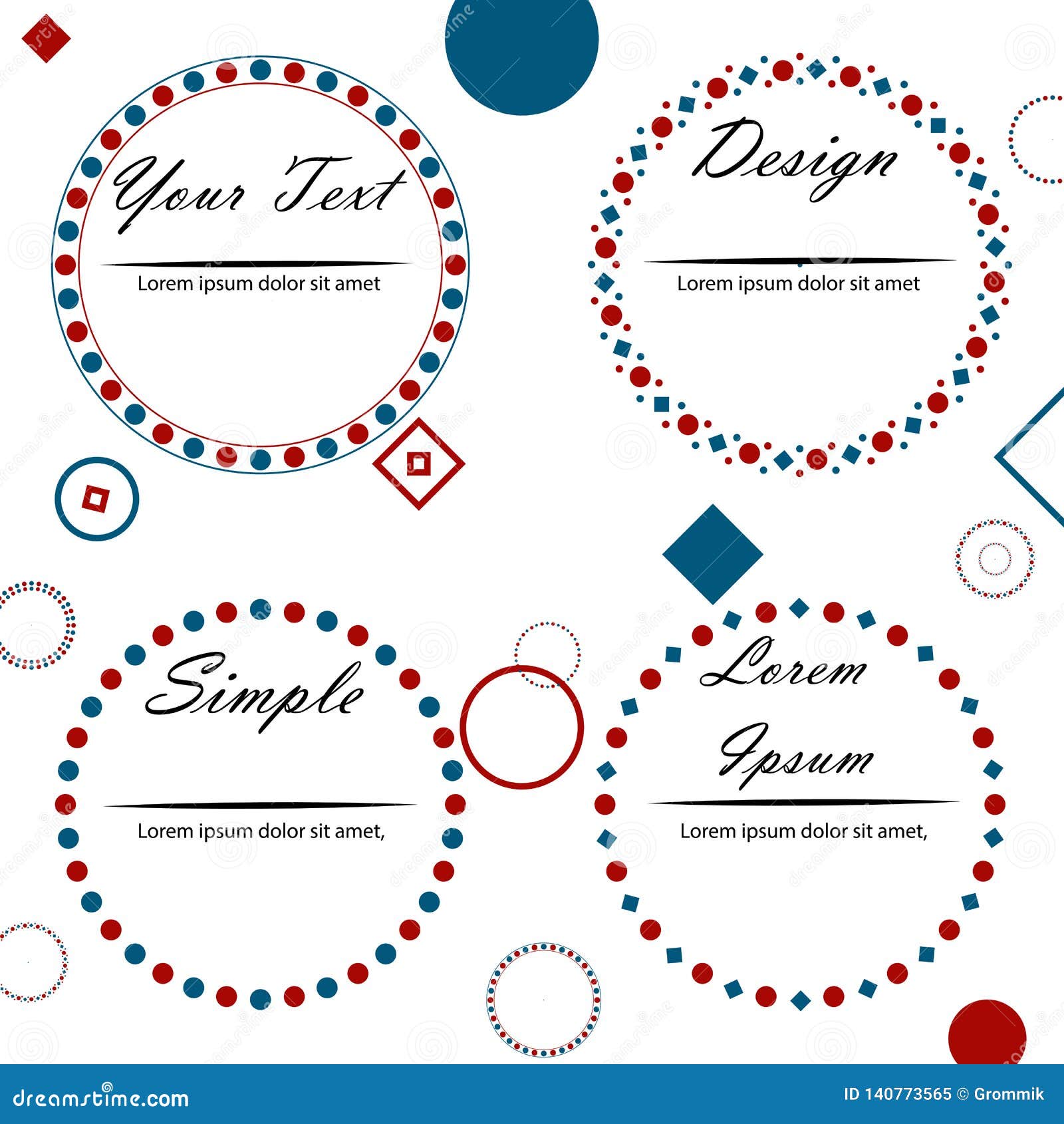 Set of Four Dotted Circles for Design and Decoration Stock Vector ...