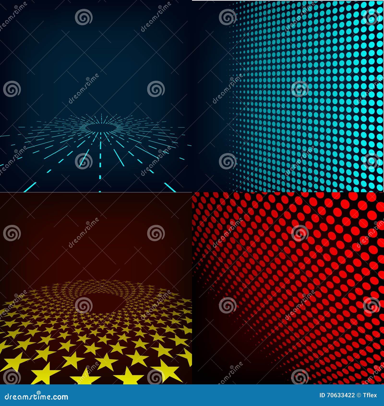 Set of Four Editable Images Stock Vector - Illustration of halftones ...