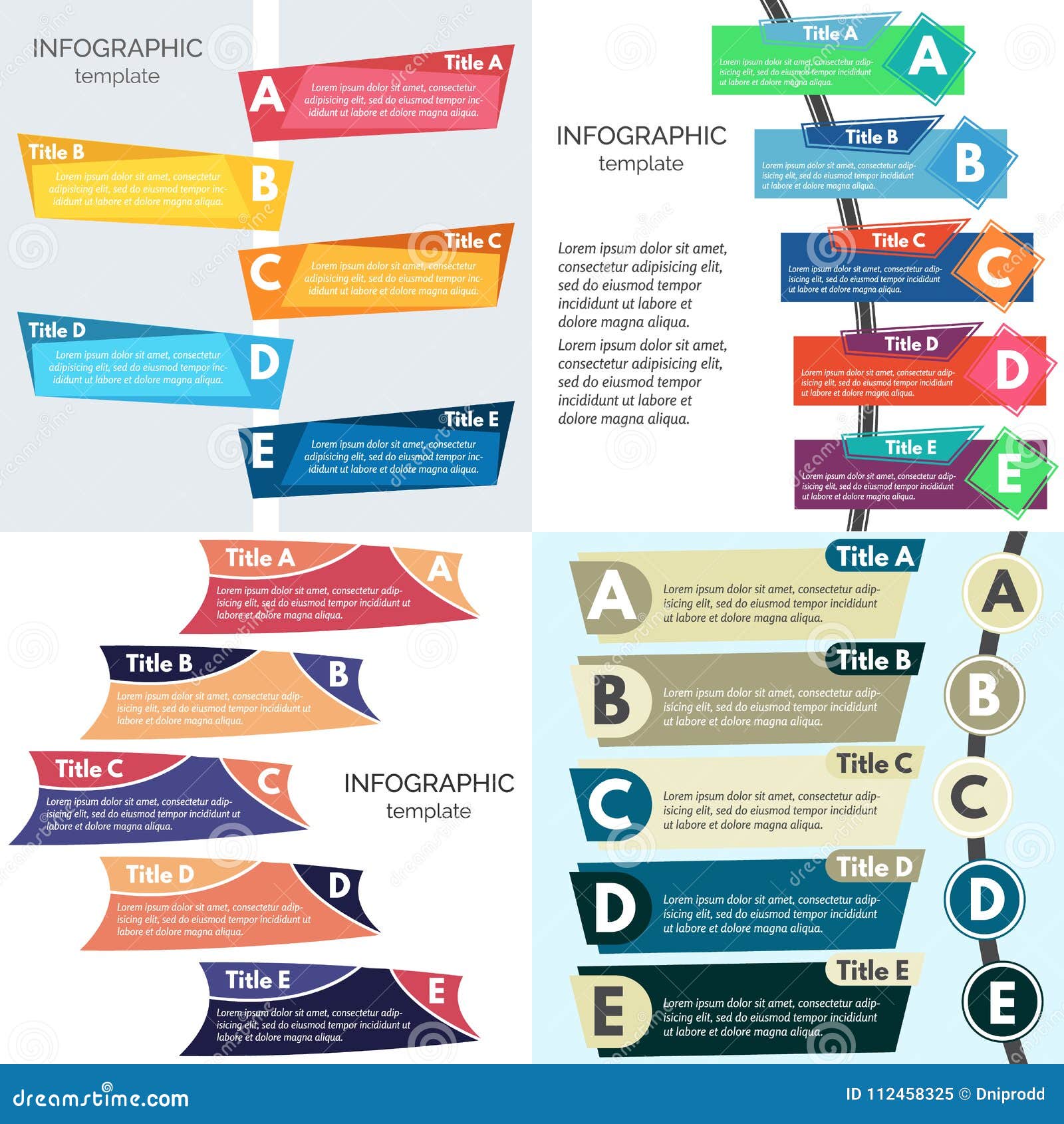 Set of Four Elements of Infographic Design Stock Vector - Illustration ...