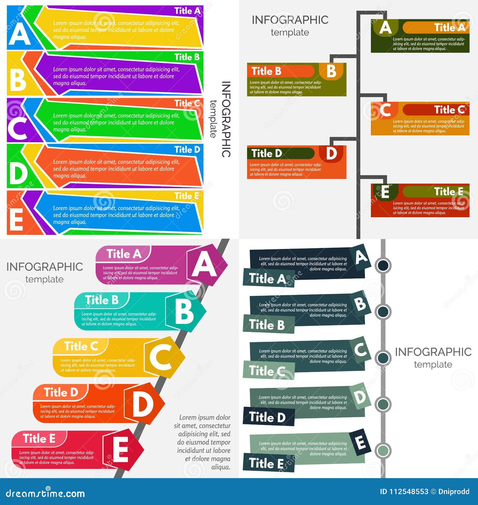 Set of Four Elements of Infographic Design Stock Vector - Illustration ...