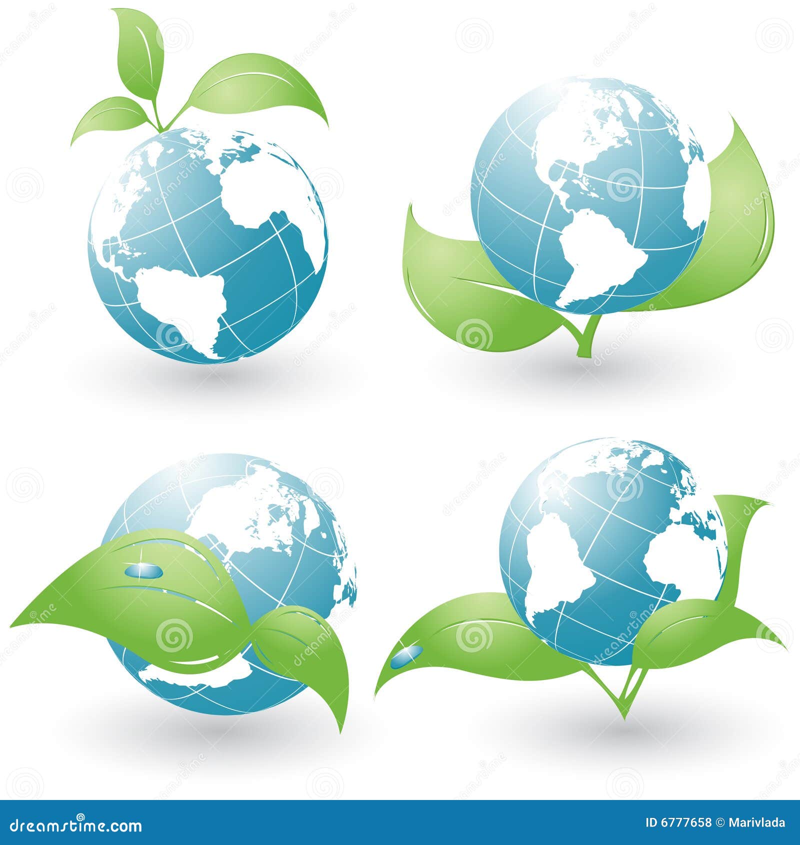 Set of Four Environmental Icons Stock Vector - Illustration of planet ...