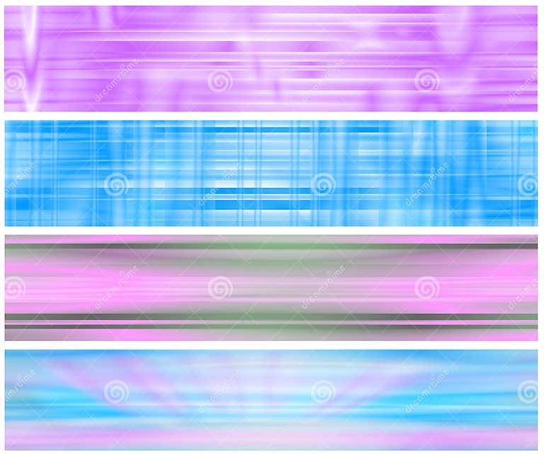 Set Four Ethereal Web Banners Stock Illustration - Illustration of ...