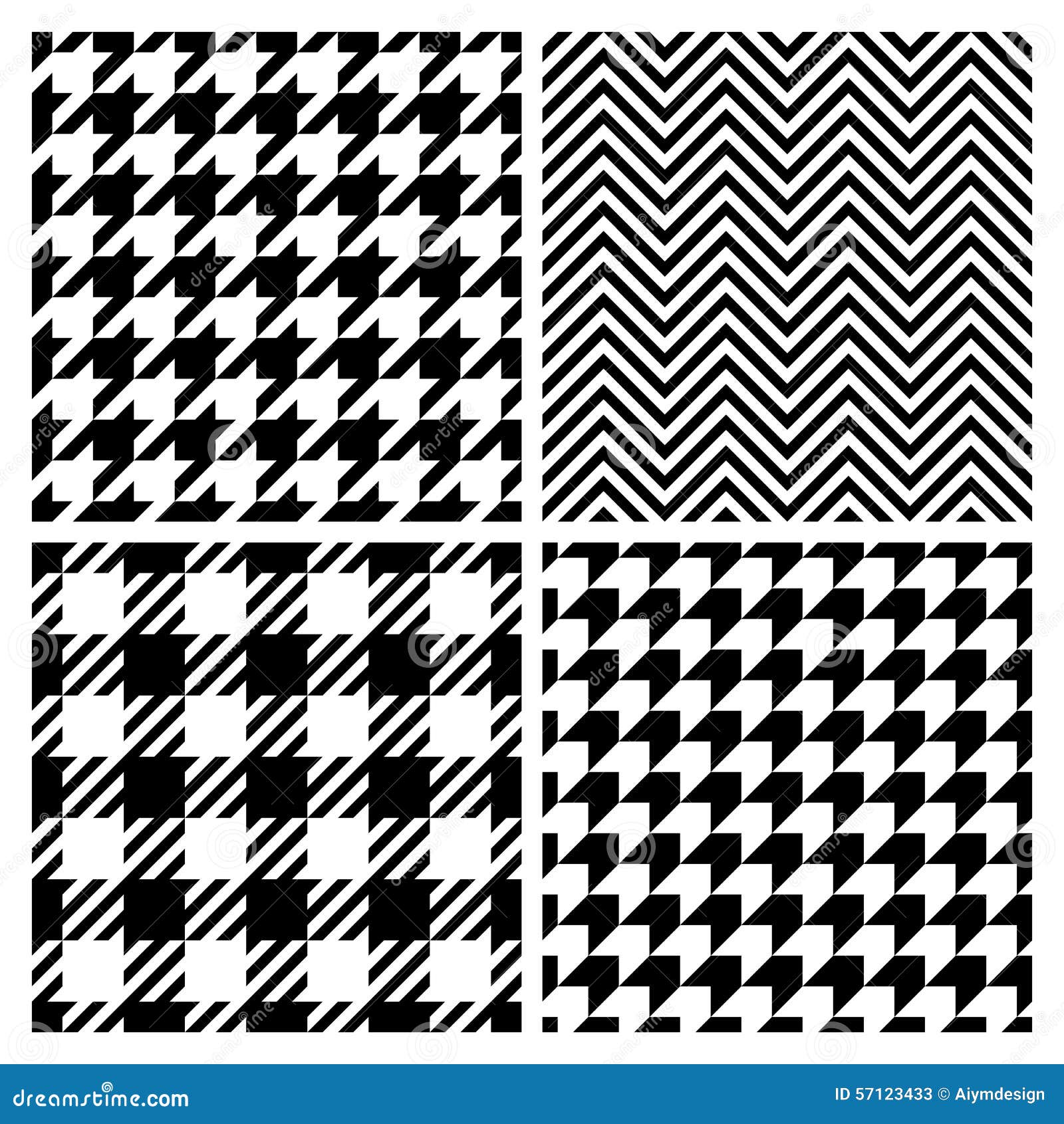 Set of Four Fashion Patterns Stock Vector - Illustration of seamless ...