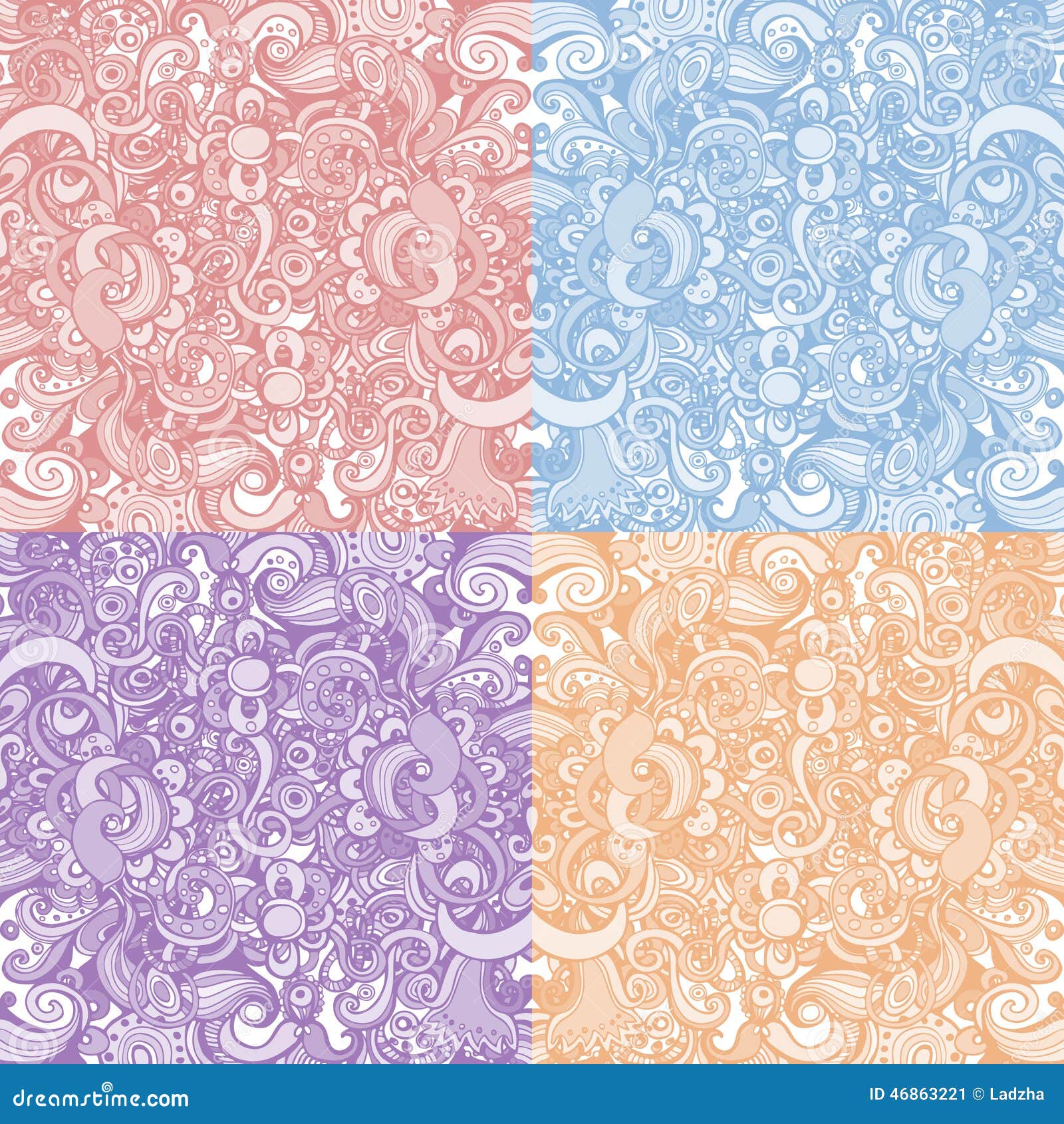 Set of Four Floral Backgrounds Stock Vector - Illustration of color ...