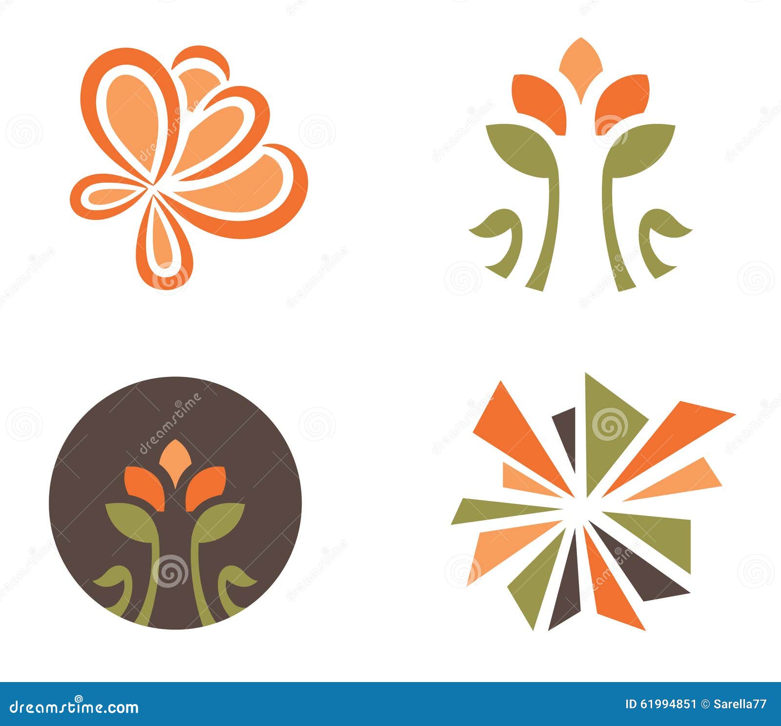 Set of four floral designs stock vector. Illustration of designs - 61994851