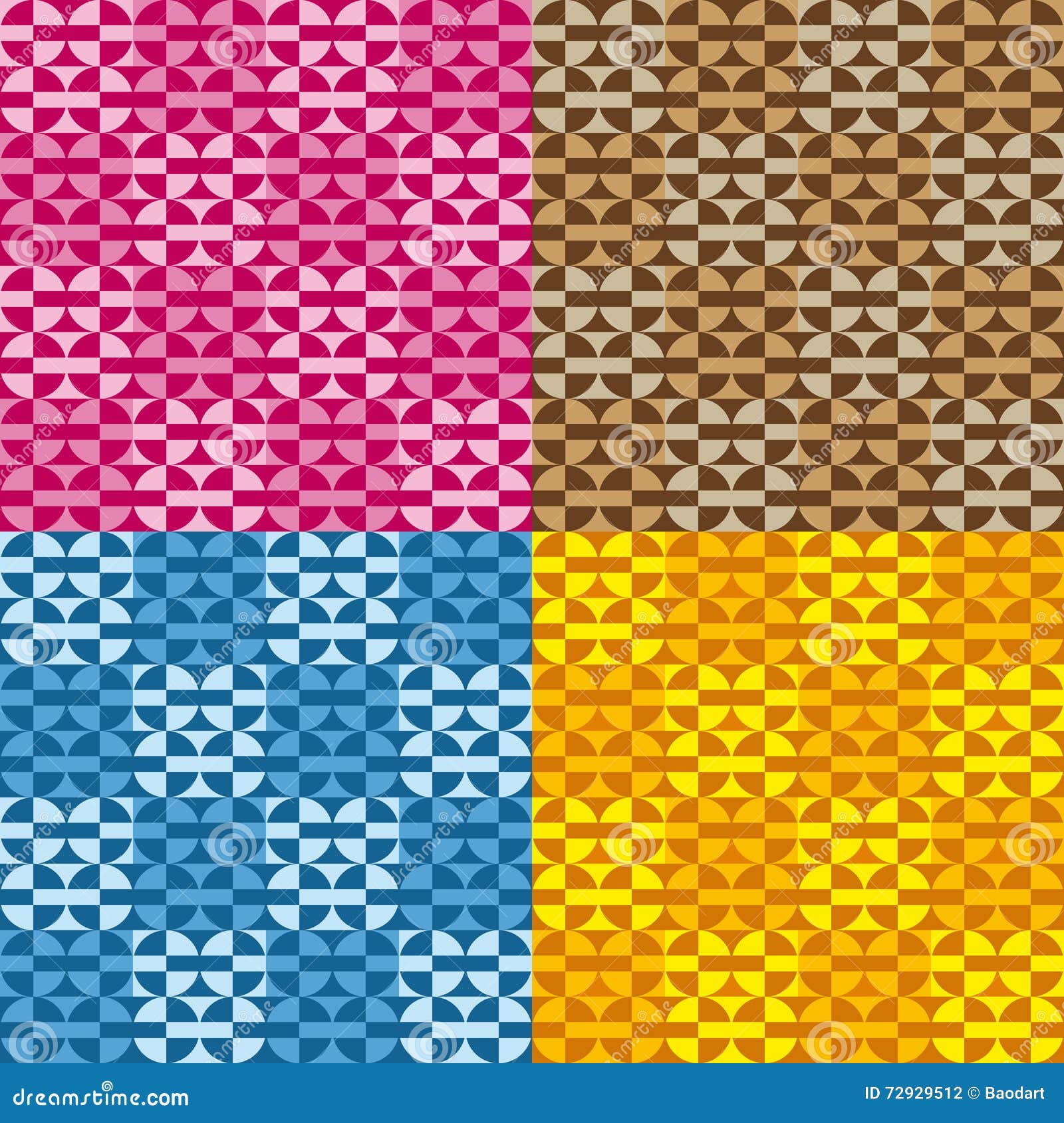 Set Four Fun Geometric Patterns with Colorful Circles and Rectangles ...