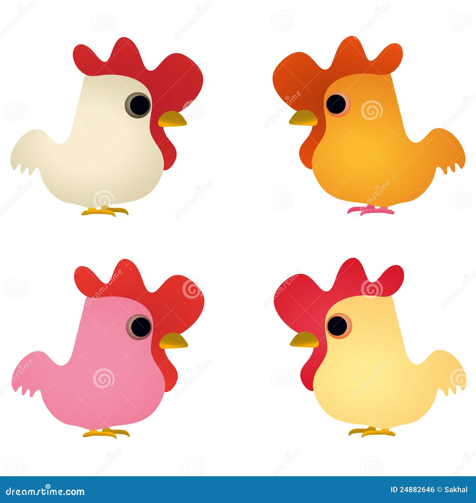 Set of four funny stock vector. Illustration of happy - 24882646