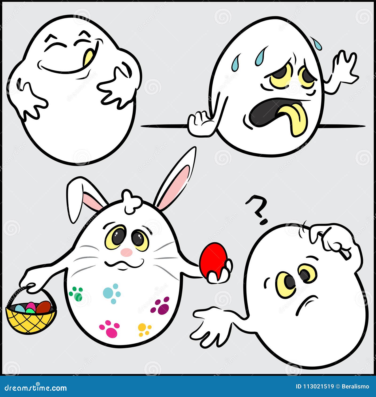 Funny -Easter- Eggs, Set 4 of 4. Stock Vector - Illustration of ...