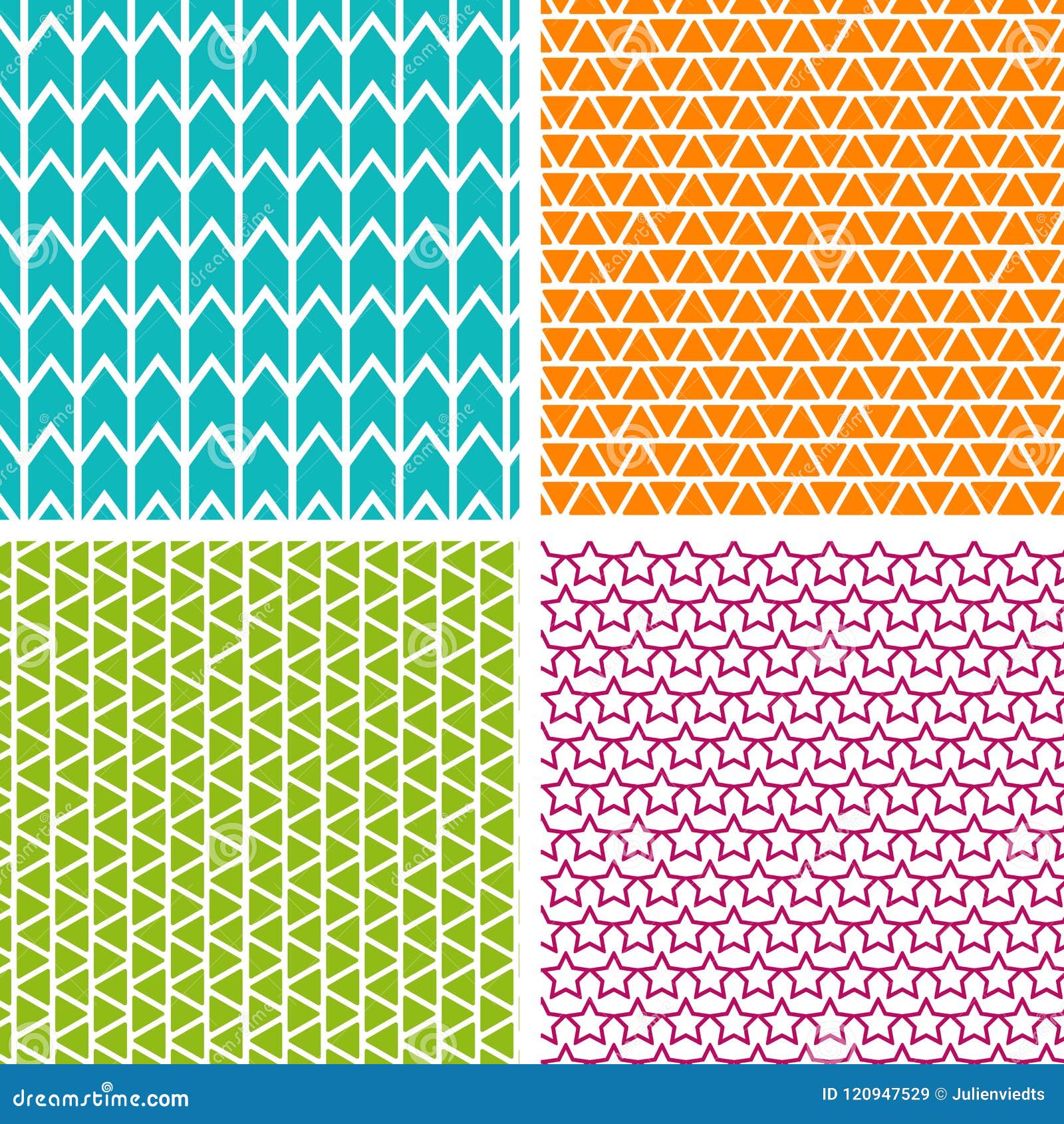 Set of Four Geometric Patterns. Collection of Different Abstract ...