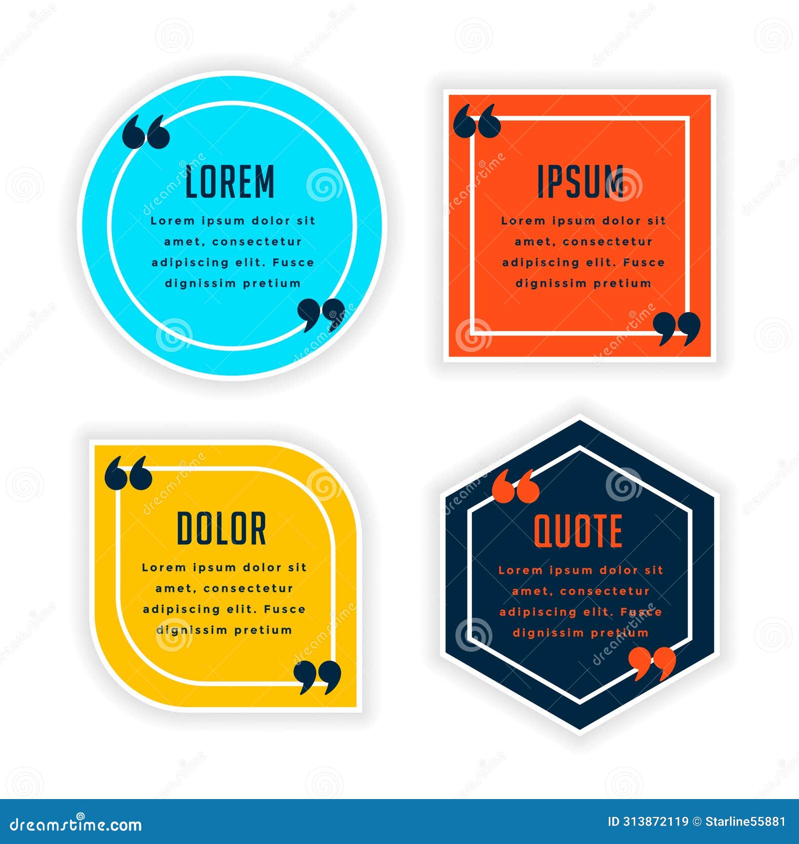 Set of Four Geometric Quotation Template Design Stock Vector ...