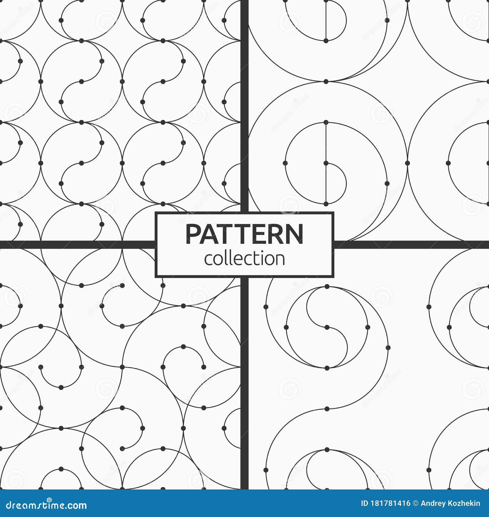 Set of Four Geometrical Seamless Patterns. Repeating Tiles with ...