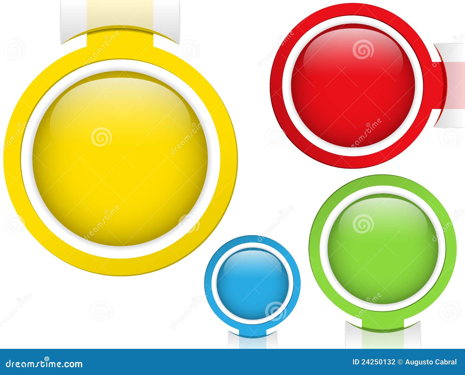 Set of Four Glass Circle Buttons Stock Vector - Illustration of graphic ...