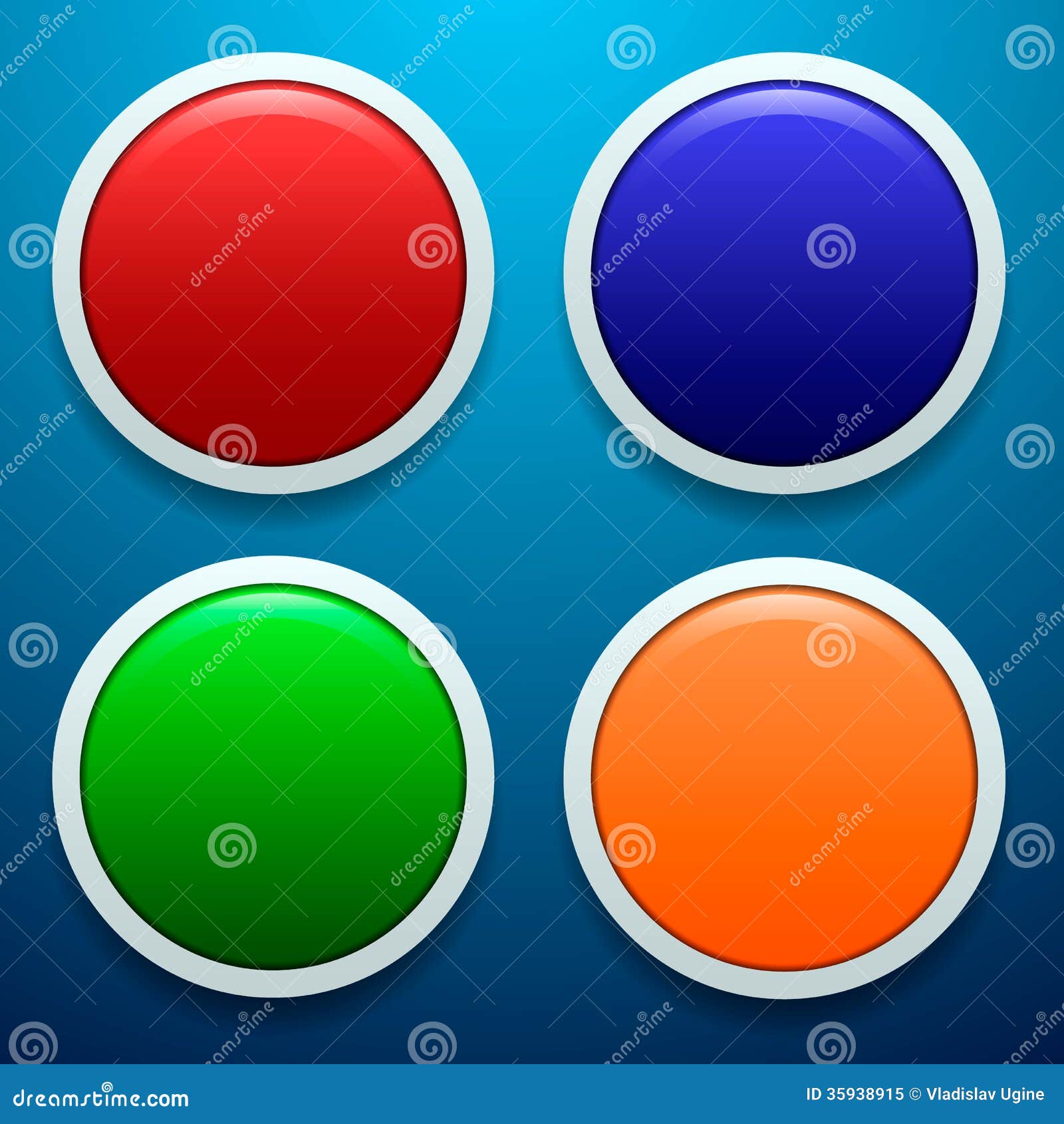 Set of Four Glass, Depressed Buttons in Different Stock Vector ...