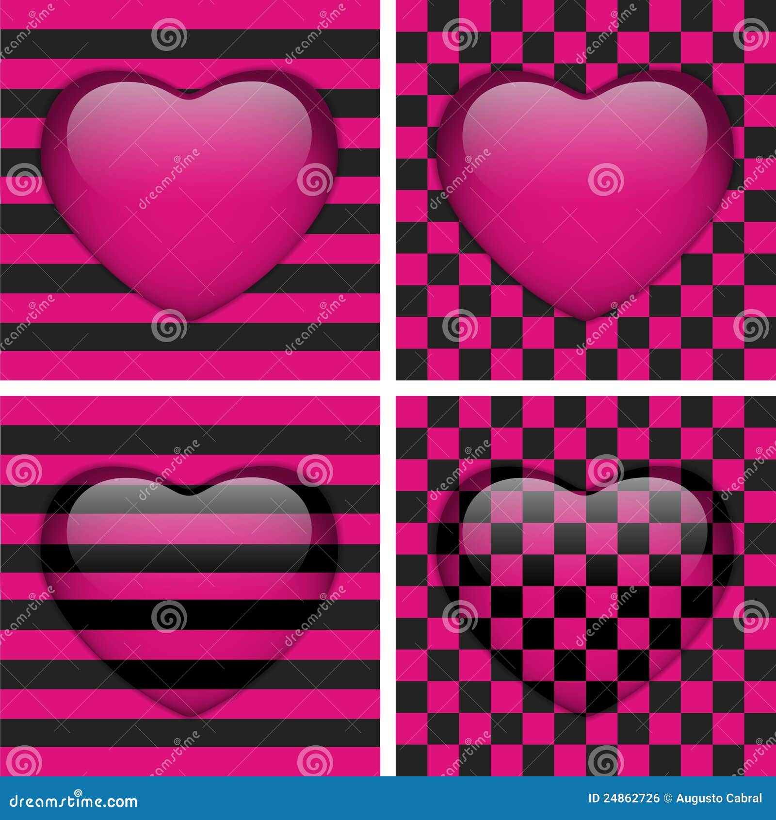 Set of Four Glossy Emo Hearts. Stock Vector - Illustration of glossy ...