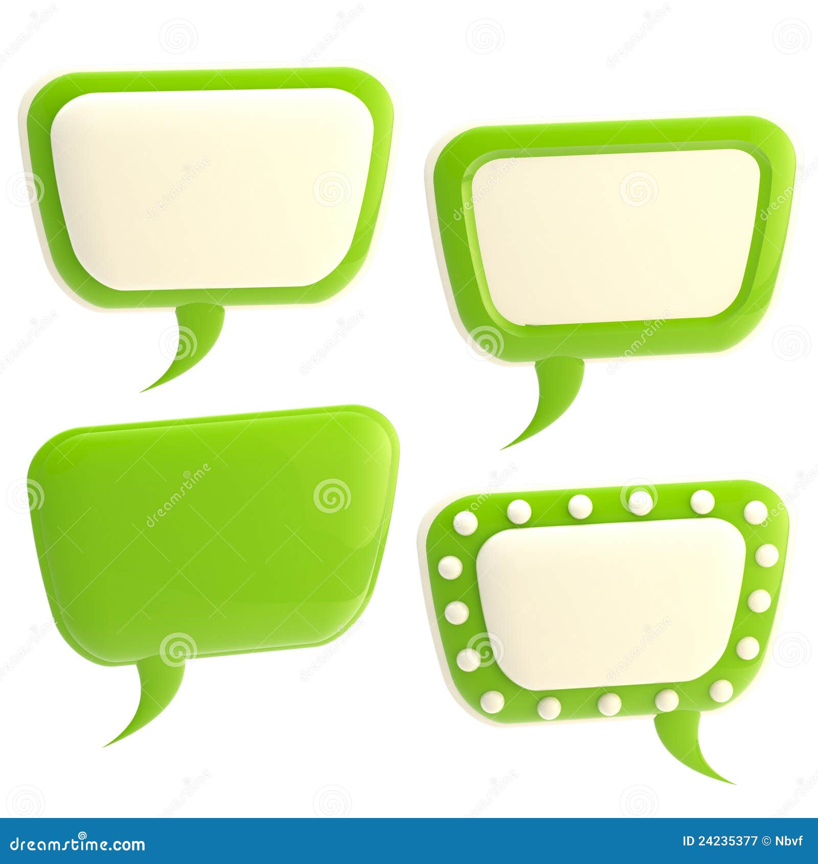 Set of Four Glossy Text Bubbles Isolated Stock Illustration ...