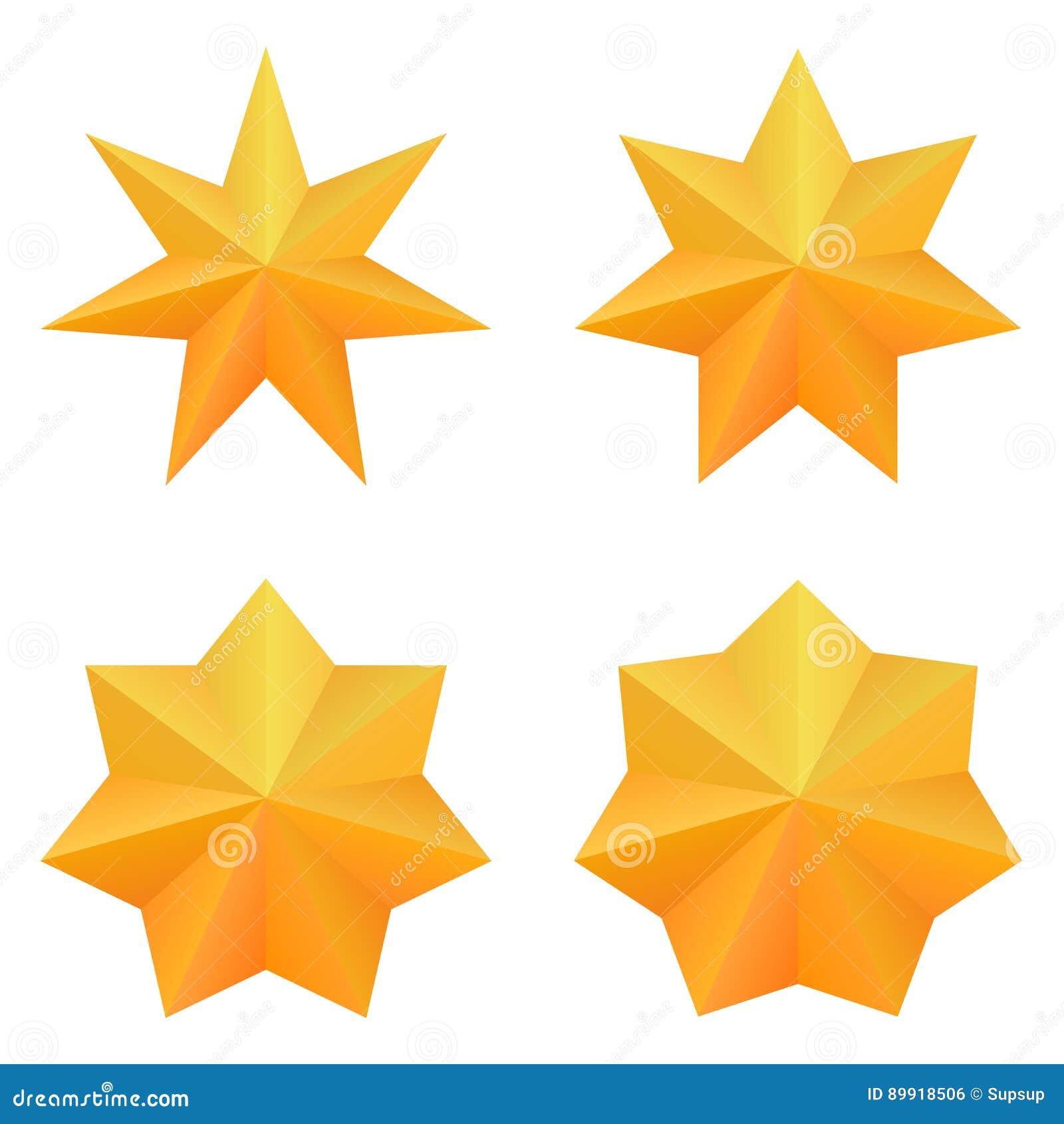 Set of Four Golden Seven Point Stars. Stock Vector - Illustration of ... Set of Four Golden Seven Point Stars. Stock Vector - Illustration of ...