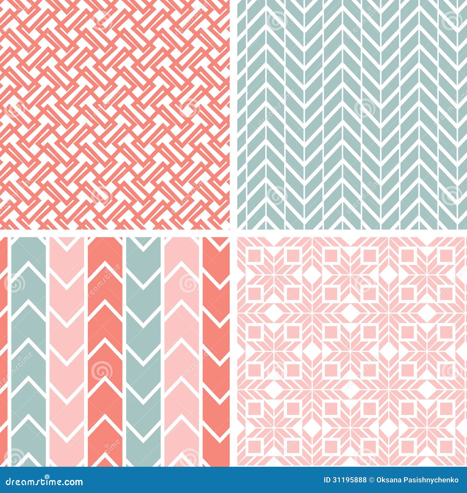 Set of Four Gray Pink Geometric Patterns and Stock Vector ...