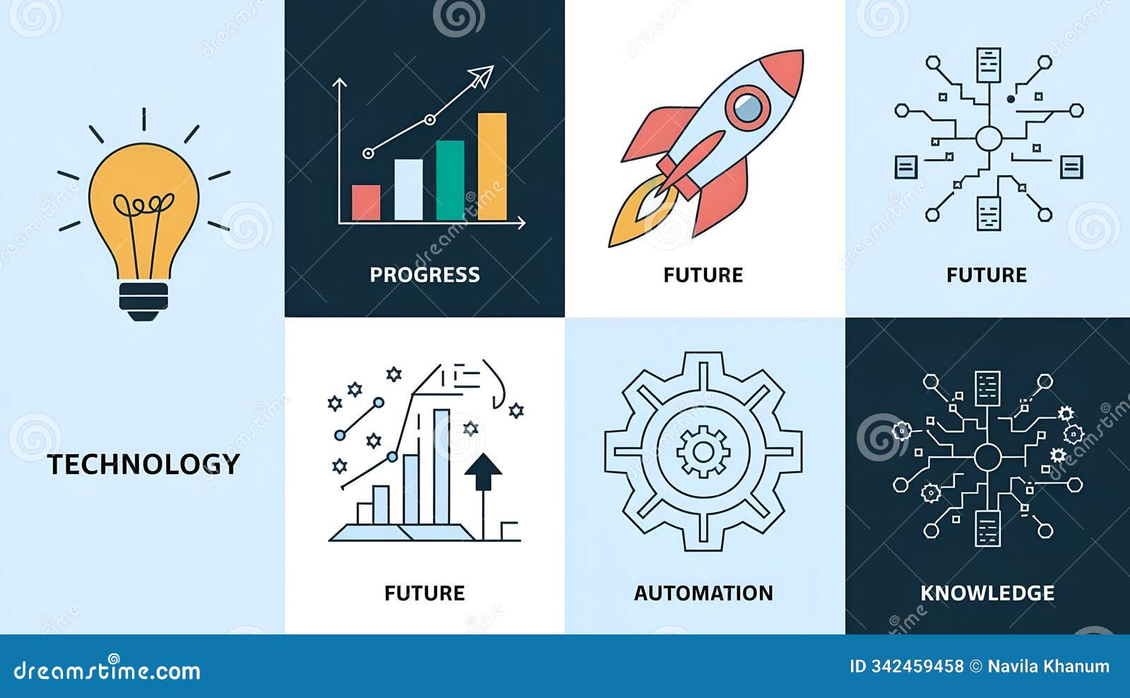 A Set of Four Horizontal Banners with the Word "Technology" Written at ...