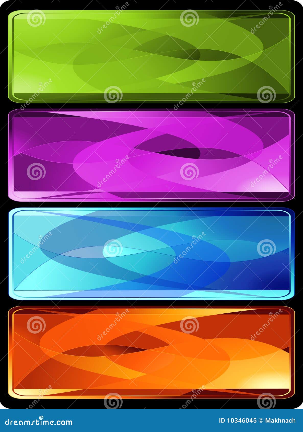 Set of Four Horizontal Colored Banners Stock Vector - Illustration of ...