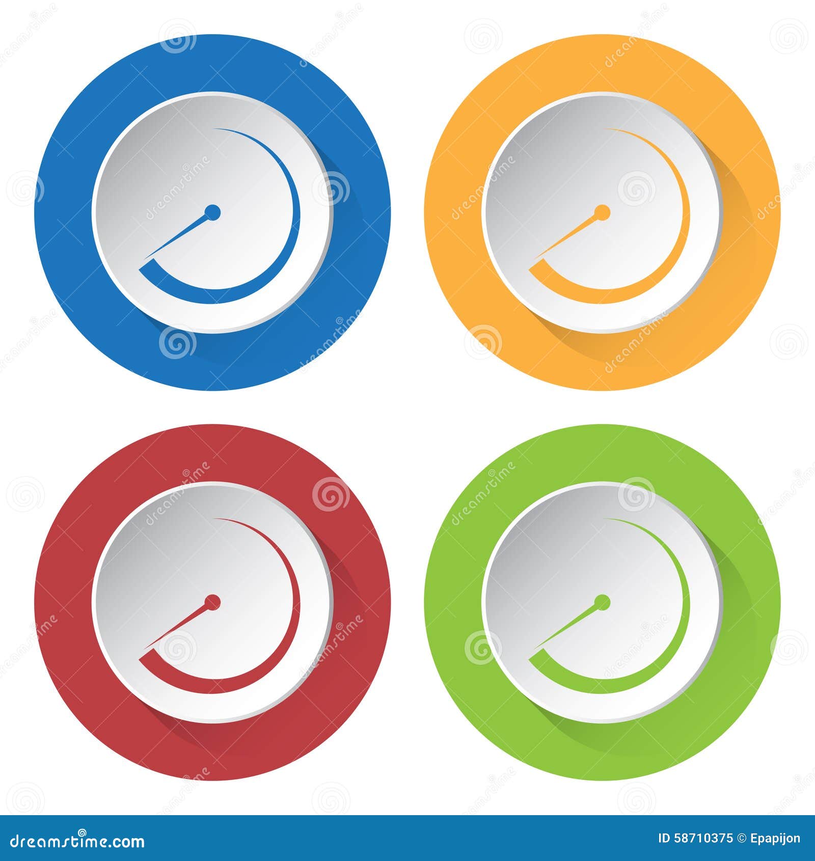 Set of Four Icons - Dial Symbol Stock Vector - Illustration of light ...