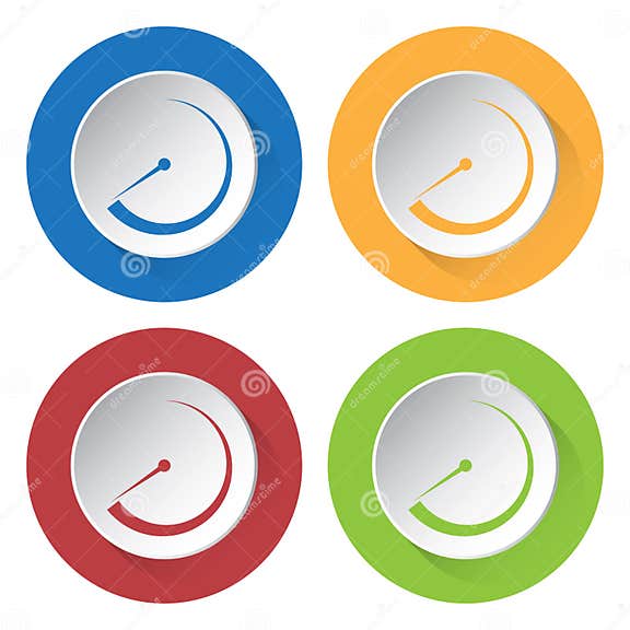 Set of Four Icons - Dial Symbol Stock Vector - Illustration of light ...