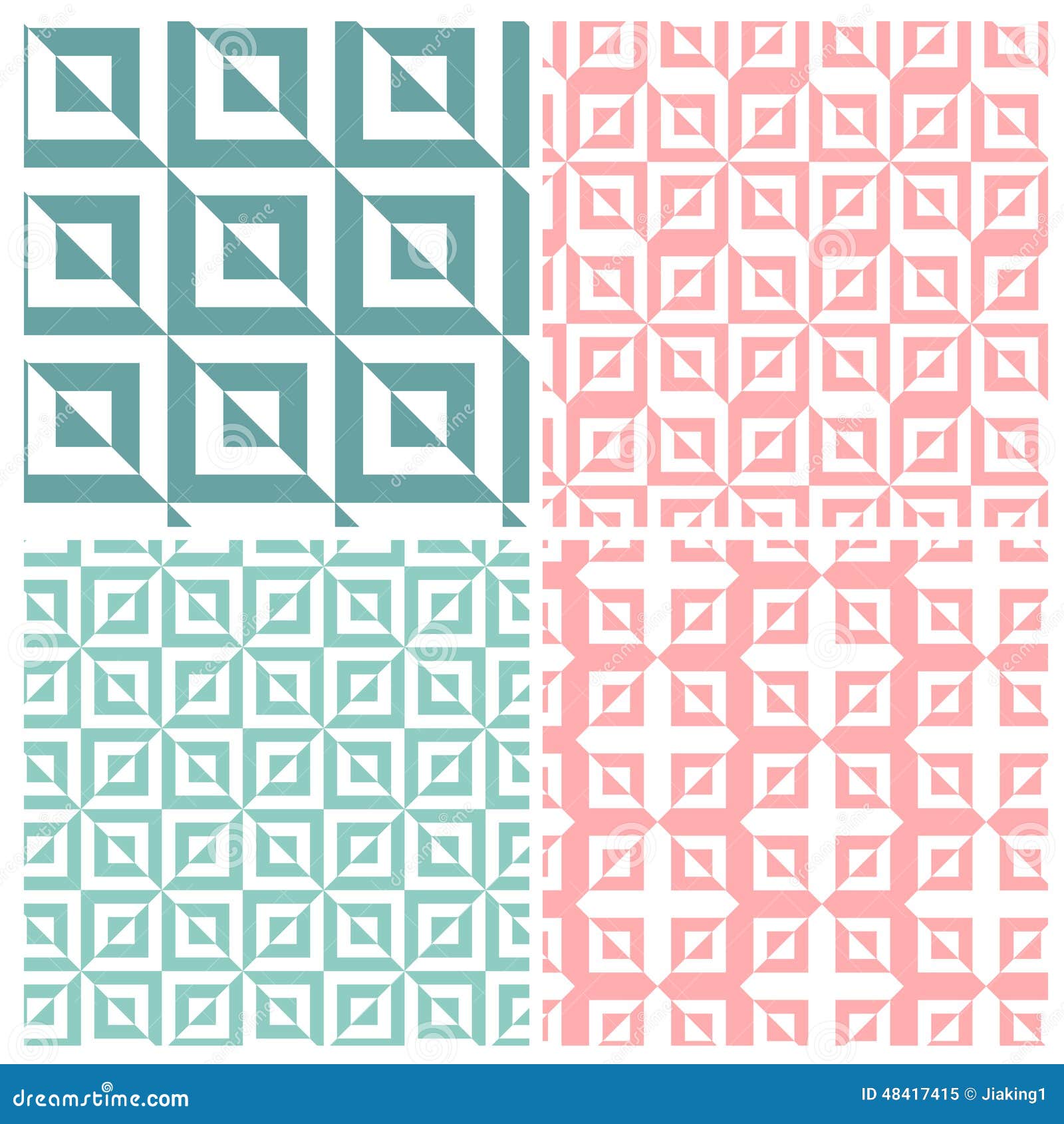 Set of Four Illusion Square Patterns Stock Vector - Illustration of ...