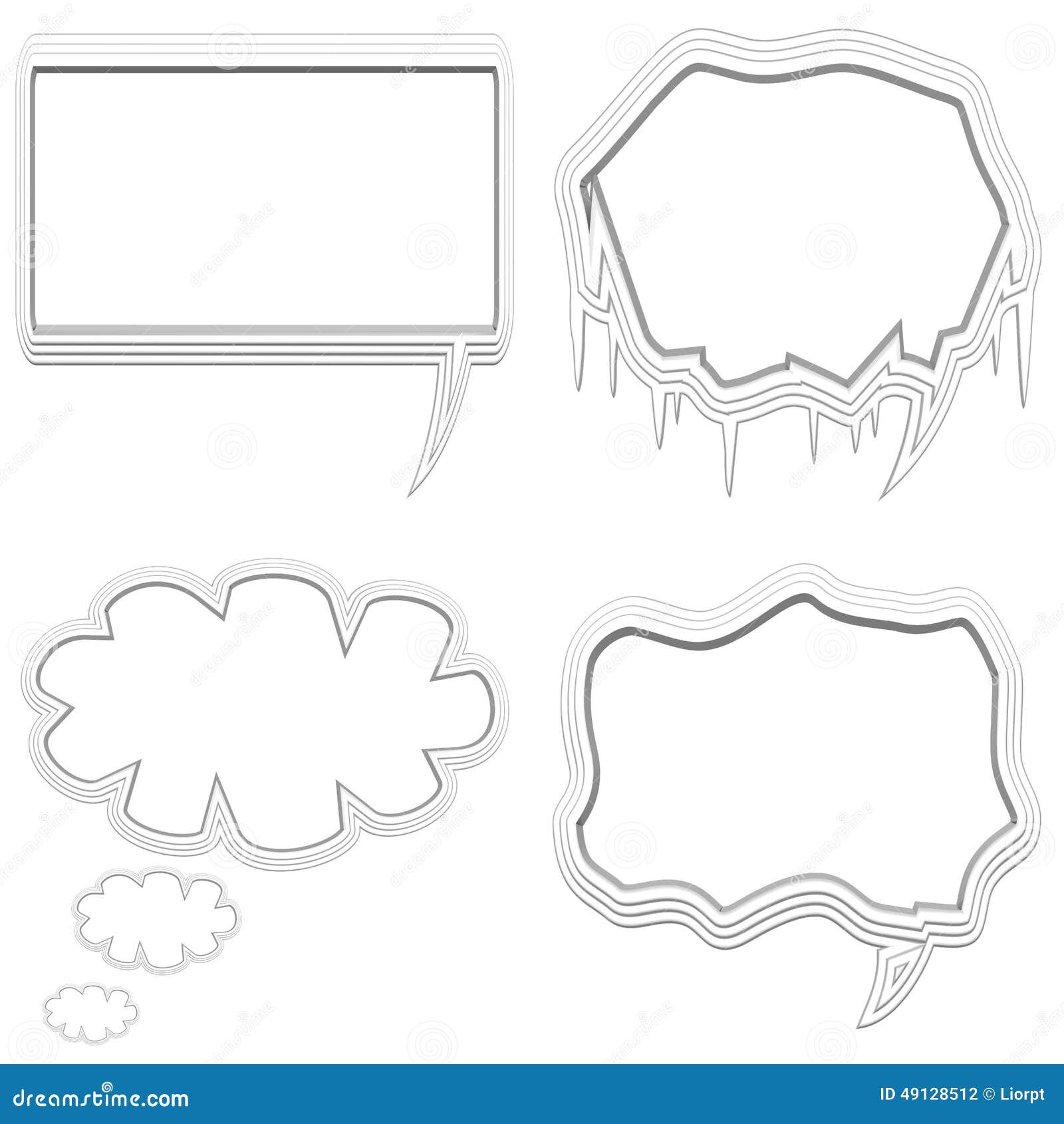Set of Four Large Speech Bubbles Stock Illustration - Illustration of ...