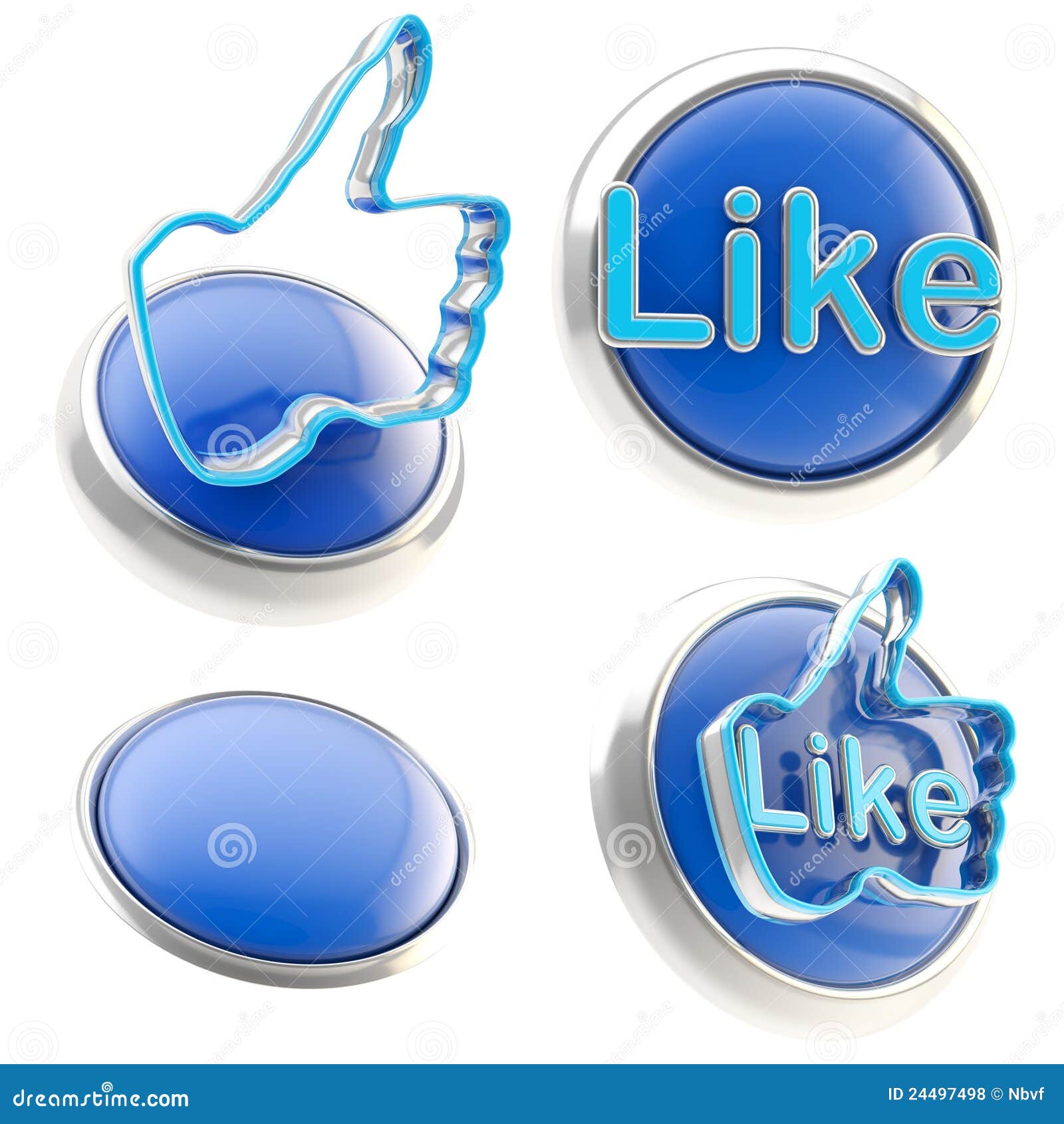Set of Four Like Buttons Isolated Stock Illustration - Illustration of ...