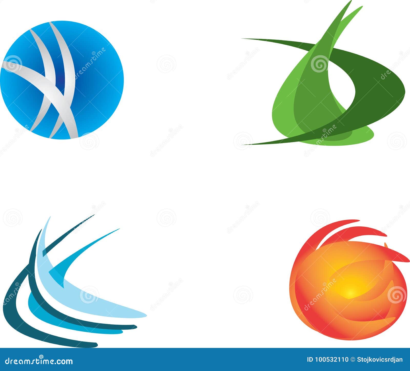 Set of four logos design stock vector. Illustration of creativity ...