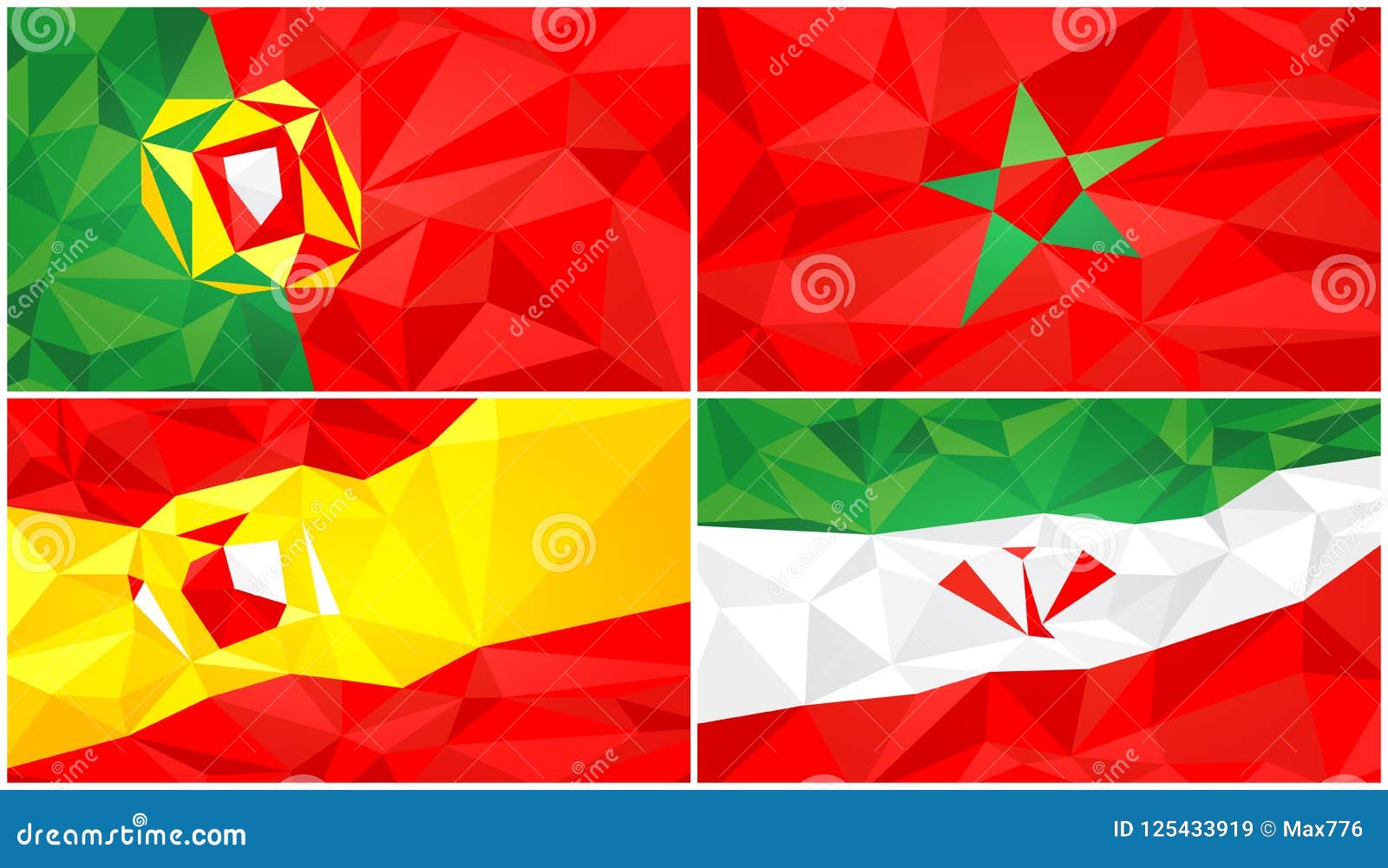 Low Poly Flag, Abstract Polygonal Triangular Background Set 2 Stock ...