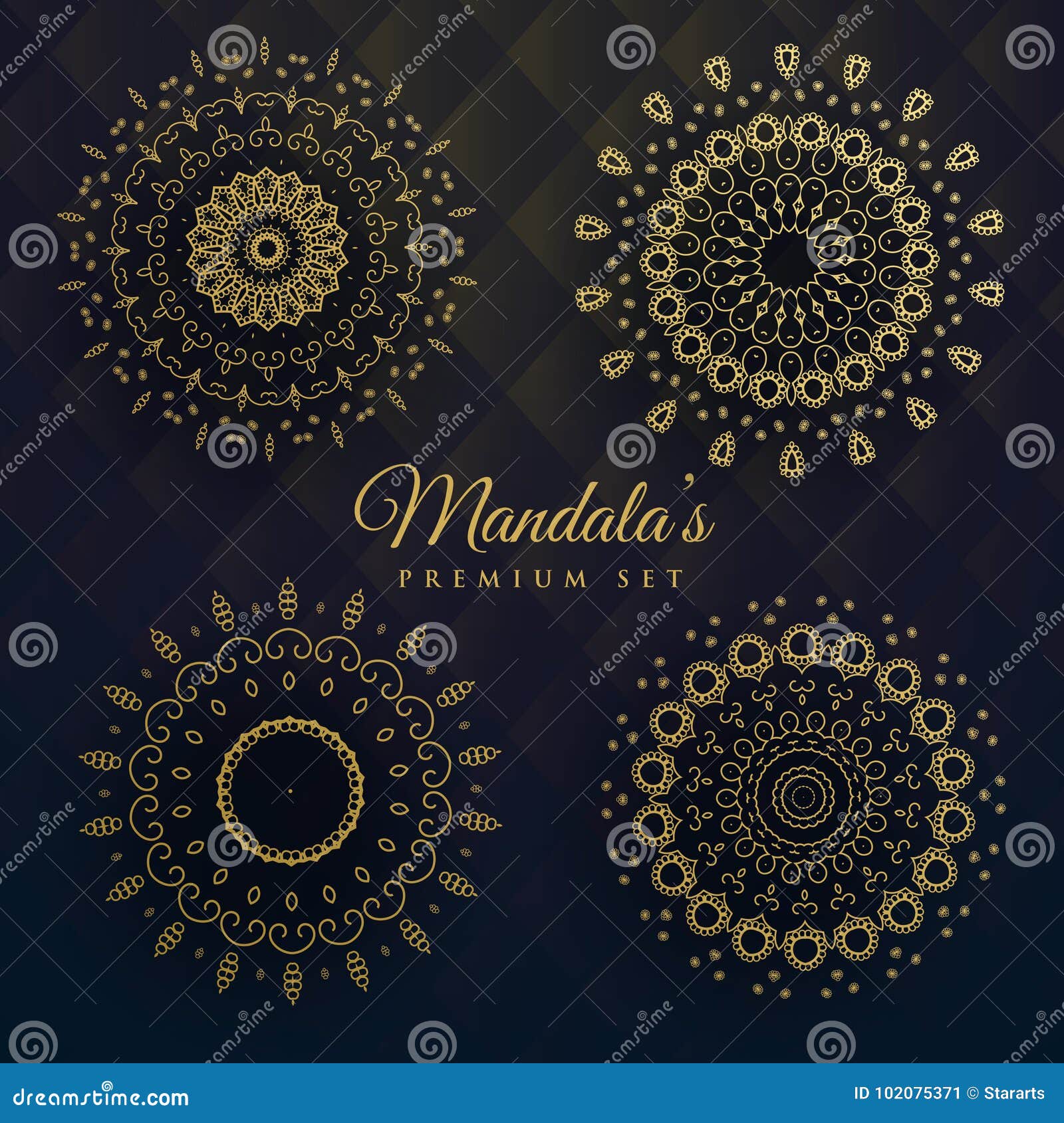 Set of Four Mandala Designs Stock Vector - Illustration of ornate, lace ...
