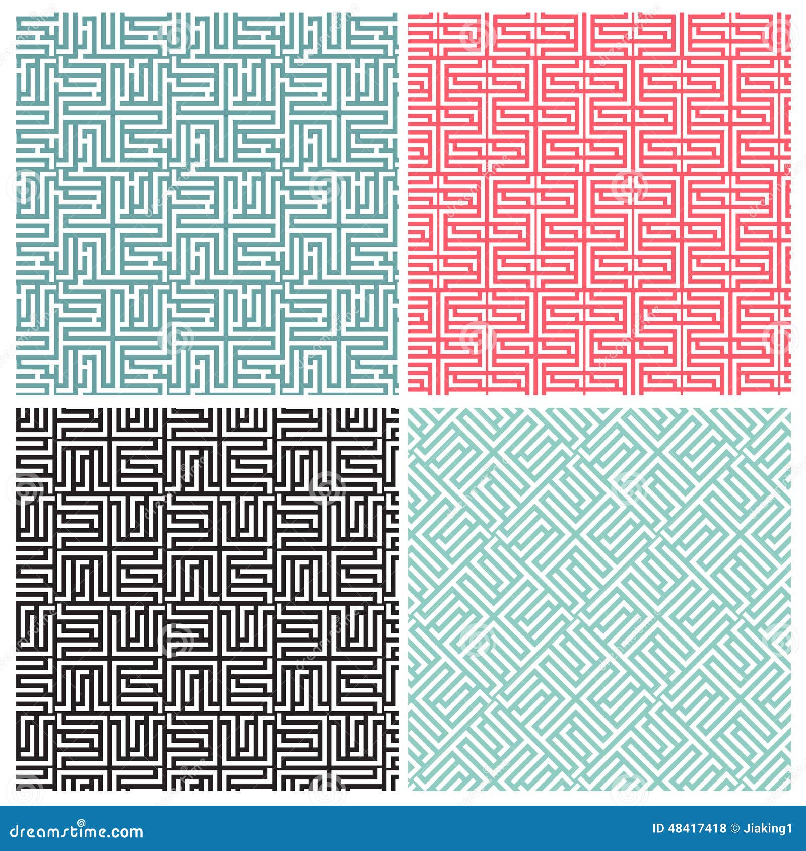 Set of four maze patterns stock vector. Illustration of textile - 48417418