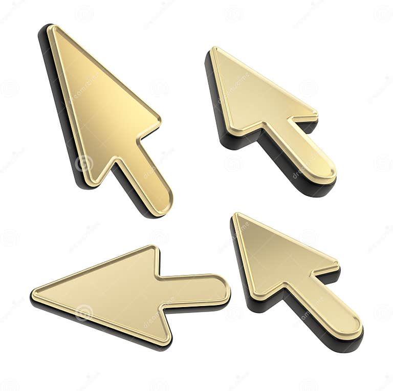 Set of Four Mouse Cursor Pointers Isolated Stock Illustration ...