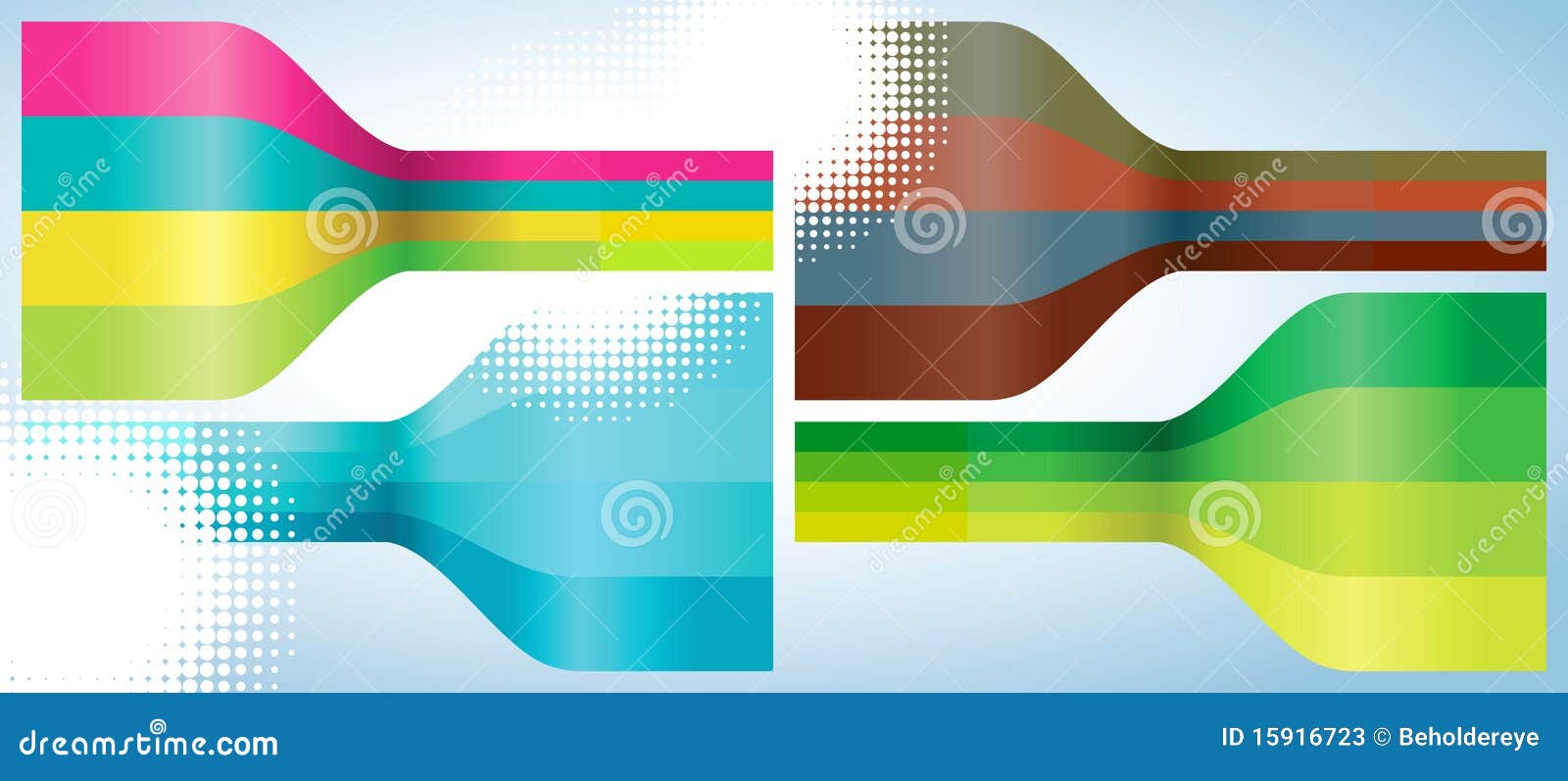 Set of Four Multicolor Lines Abstract Background Stock Vector ...