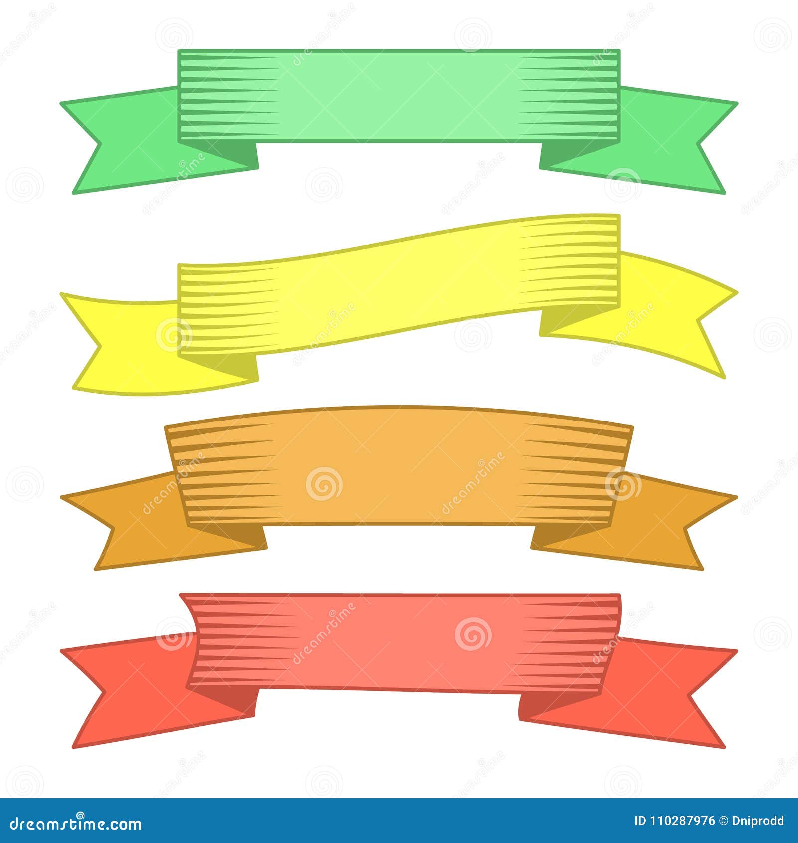 Set of Four Multicolor Ribbons and Banners for Web Design Stock Vector ...