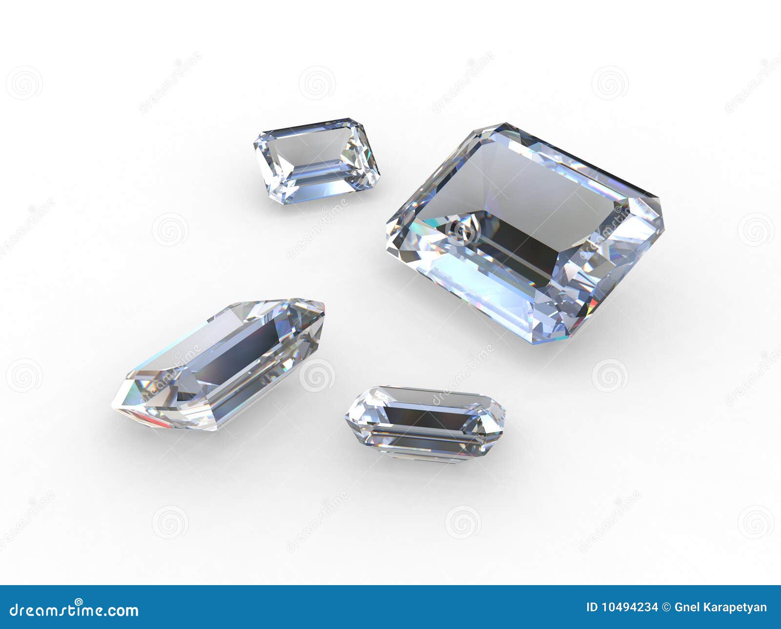 Set of Four Pale Blue Diamonds Stock Illustration - Illustration of ...