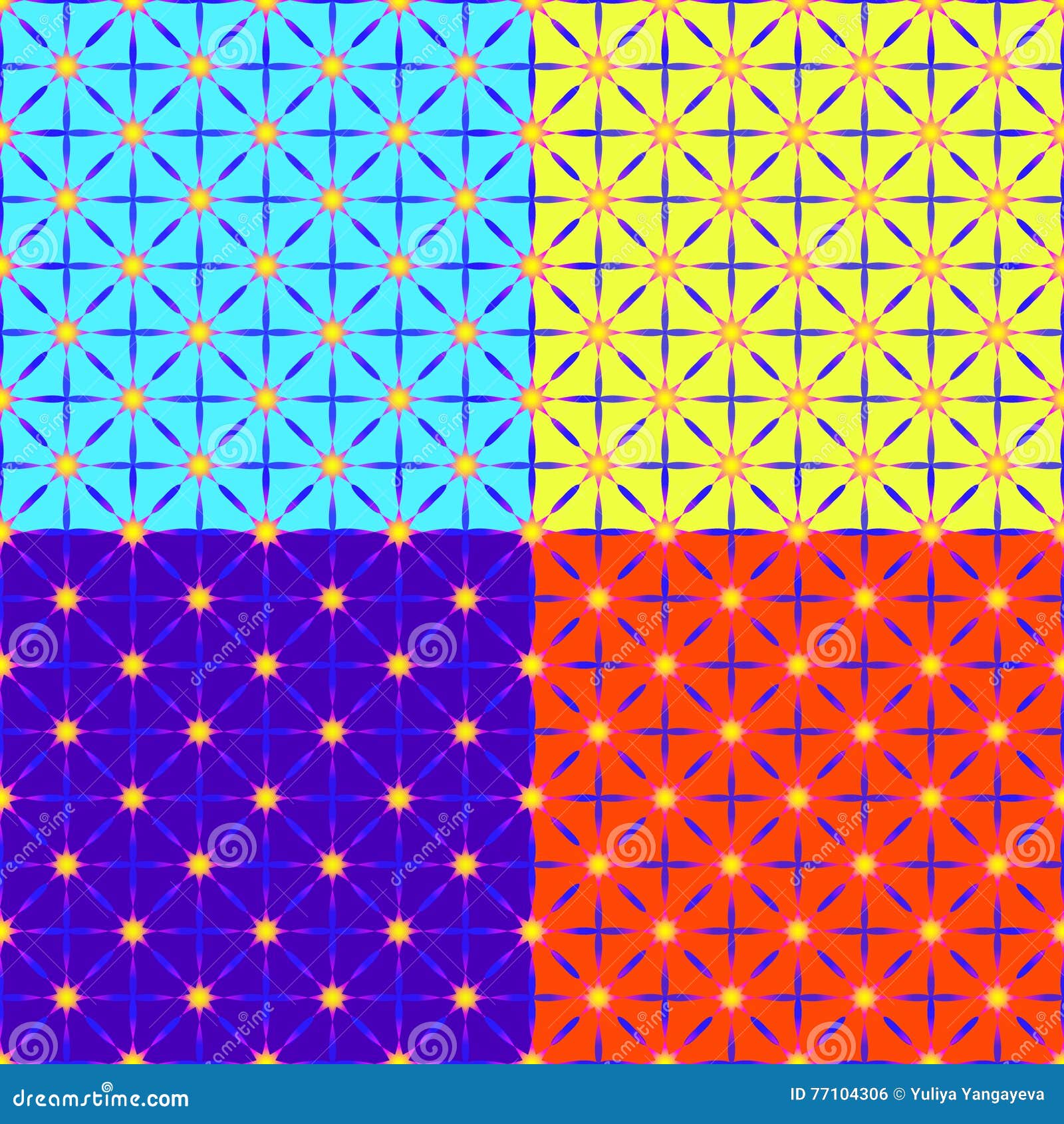 A set of four patterns. stock vector. Illustration of color - 77104306